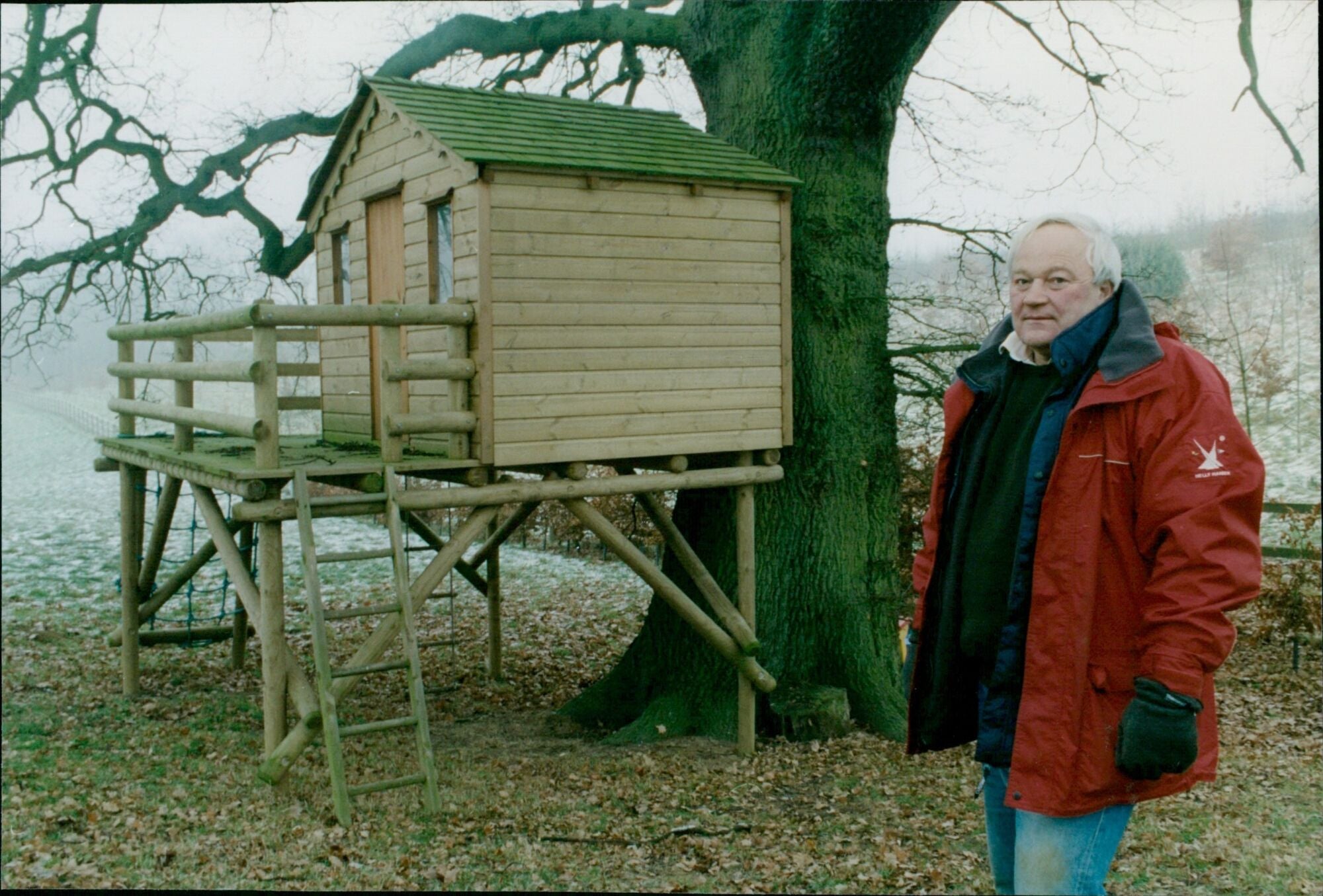 Edmund Hudson of Hook Norton poses with one of his company's treehouse