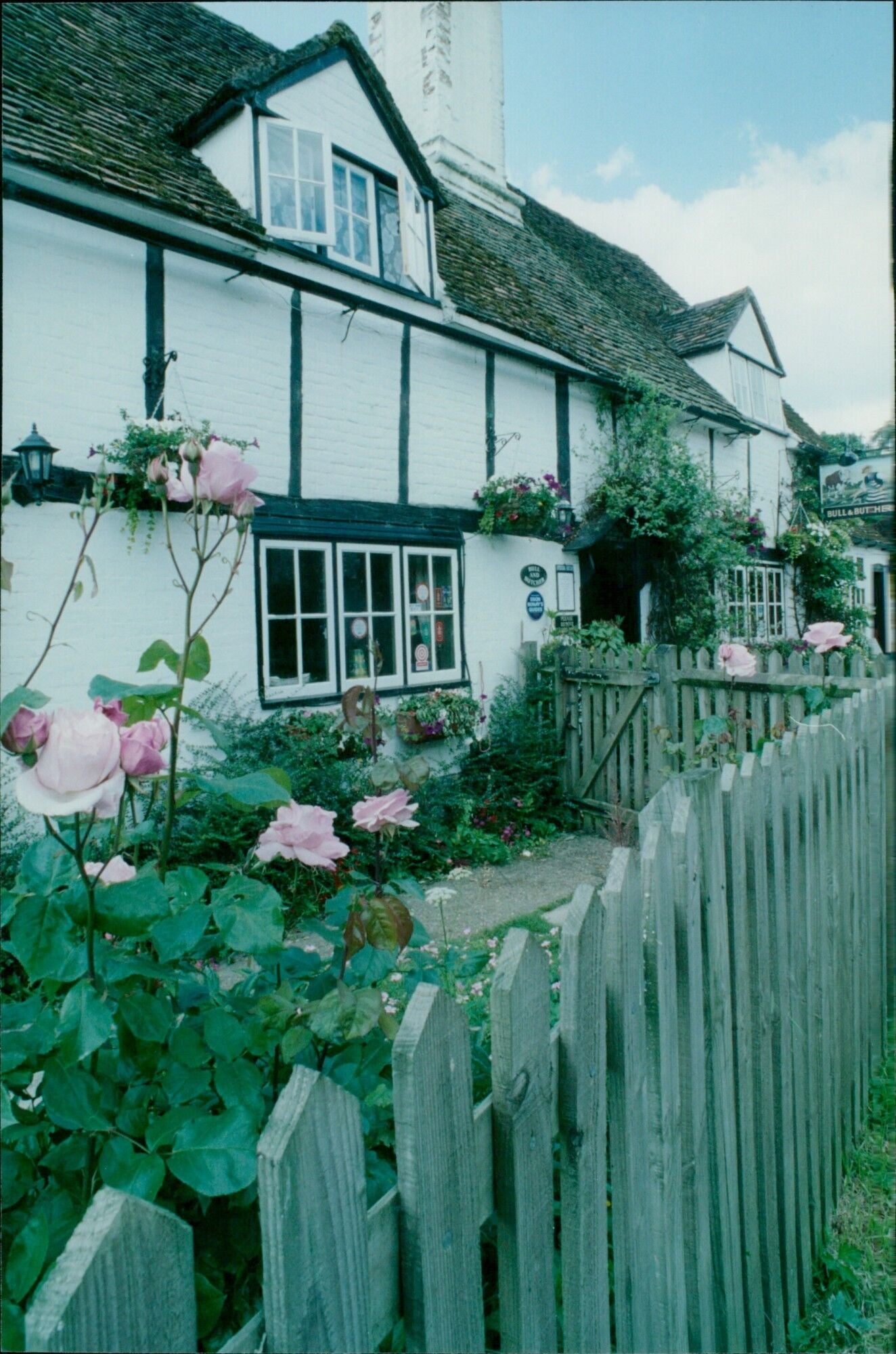 The Bull and Butcher Pub in Turville, England. - Vintage Photograph