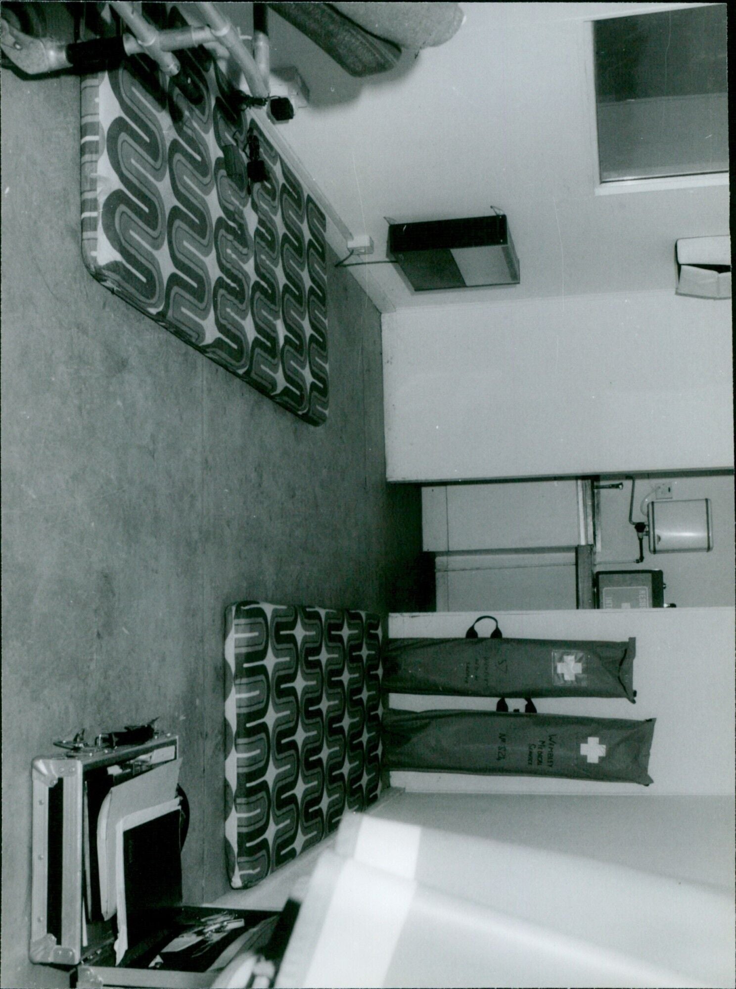 Inside the First Aid base at Waterstock 115, May 1992. - Vintage Photo