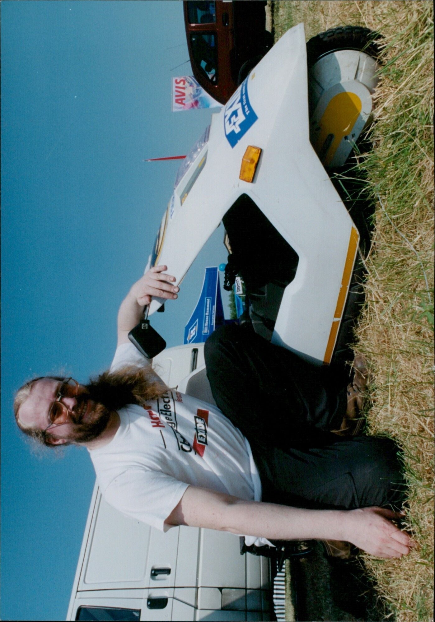 Thomas Pocock poses with a Ferrari at the Horspath Oxford Mail Motor S