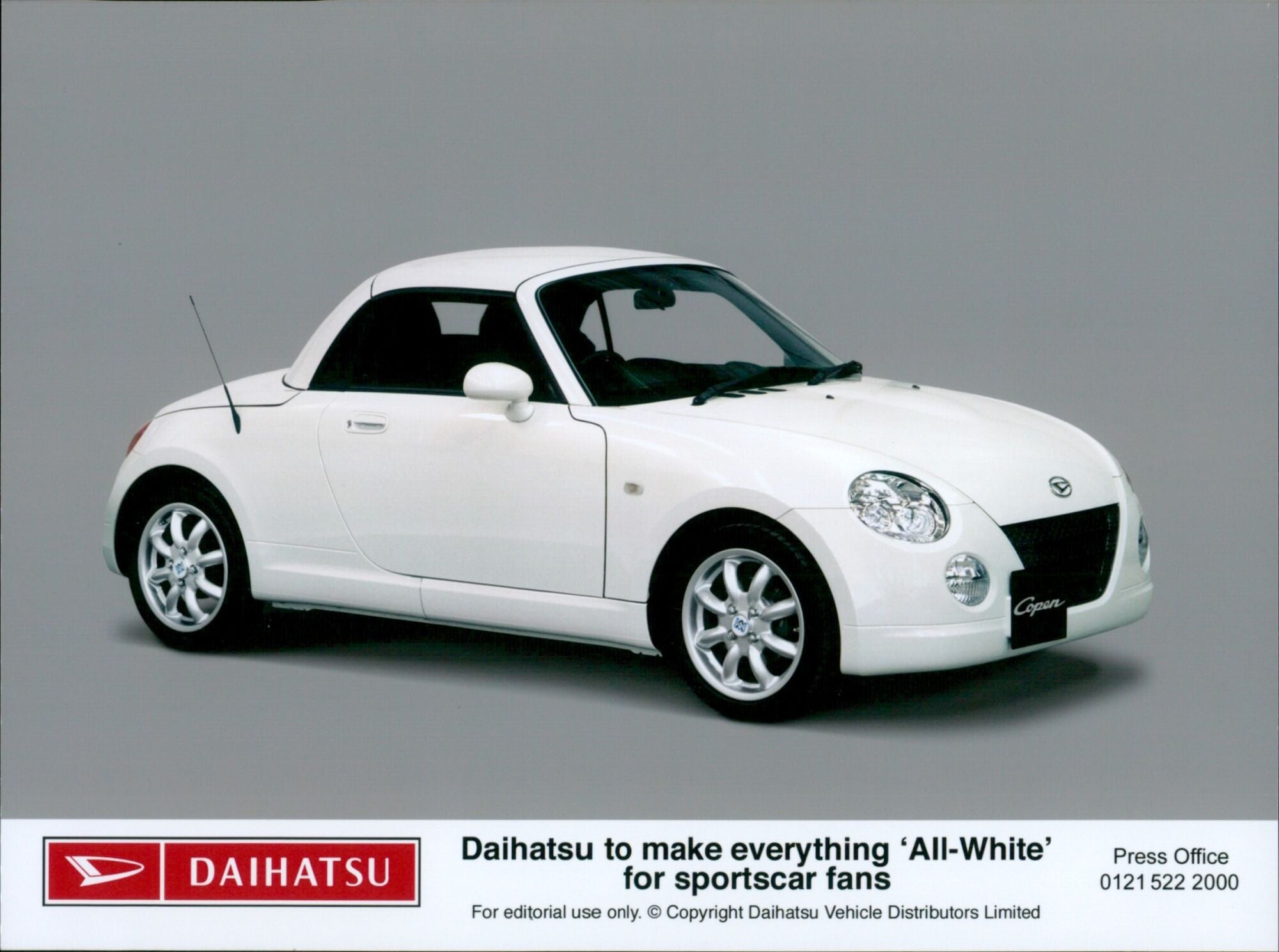 Daihatsu launches the all-white edition of the Copen sportscar. - Vint
