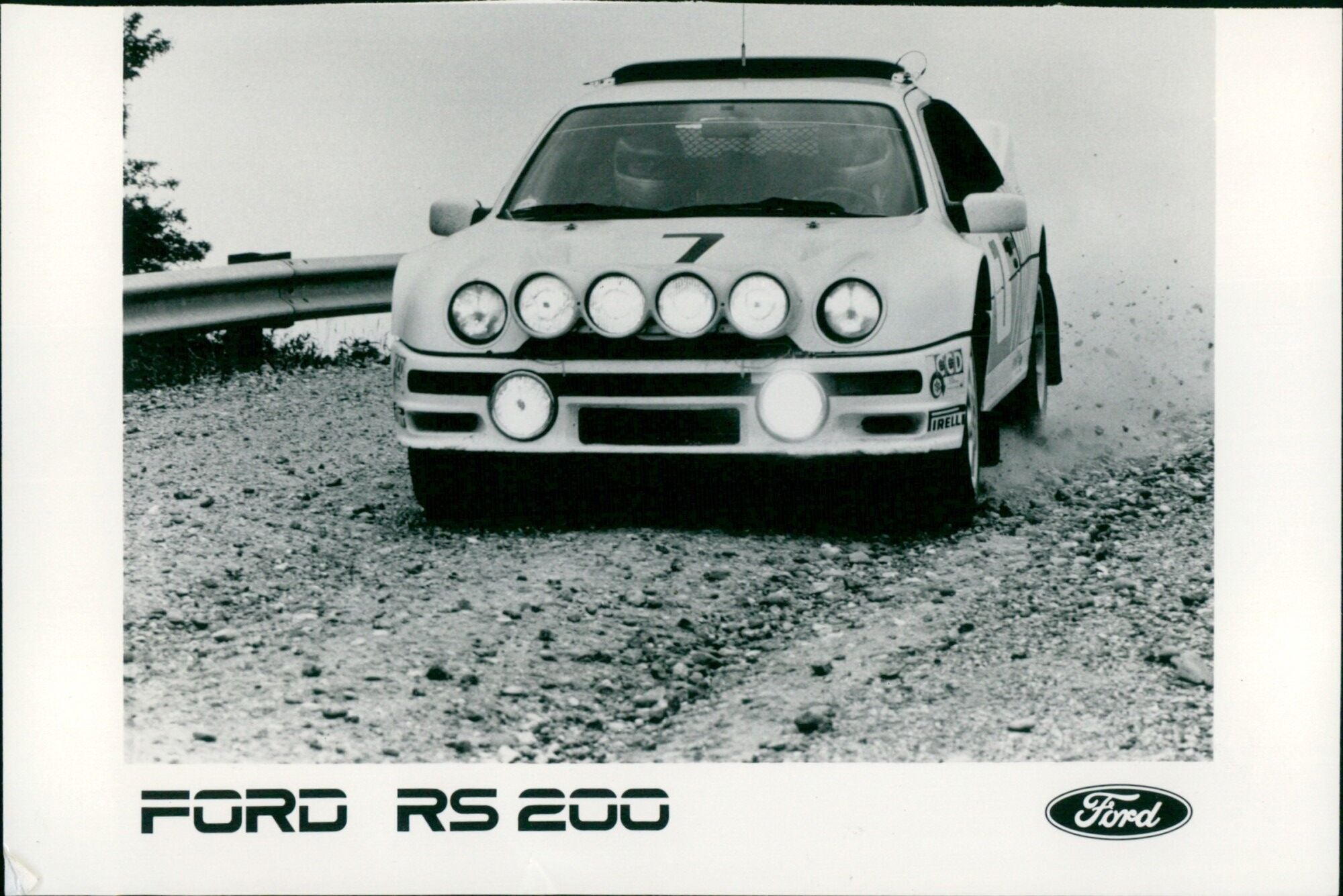 Ford RS 200 rally car at the Ford Rally in February 1986. - Vintage Ph