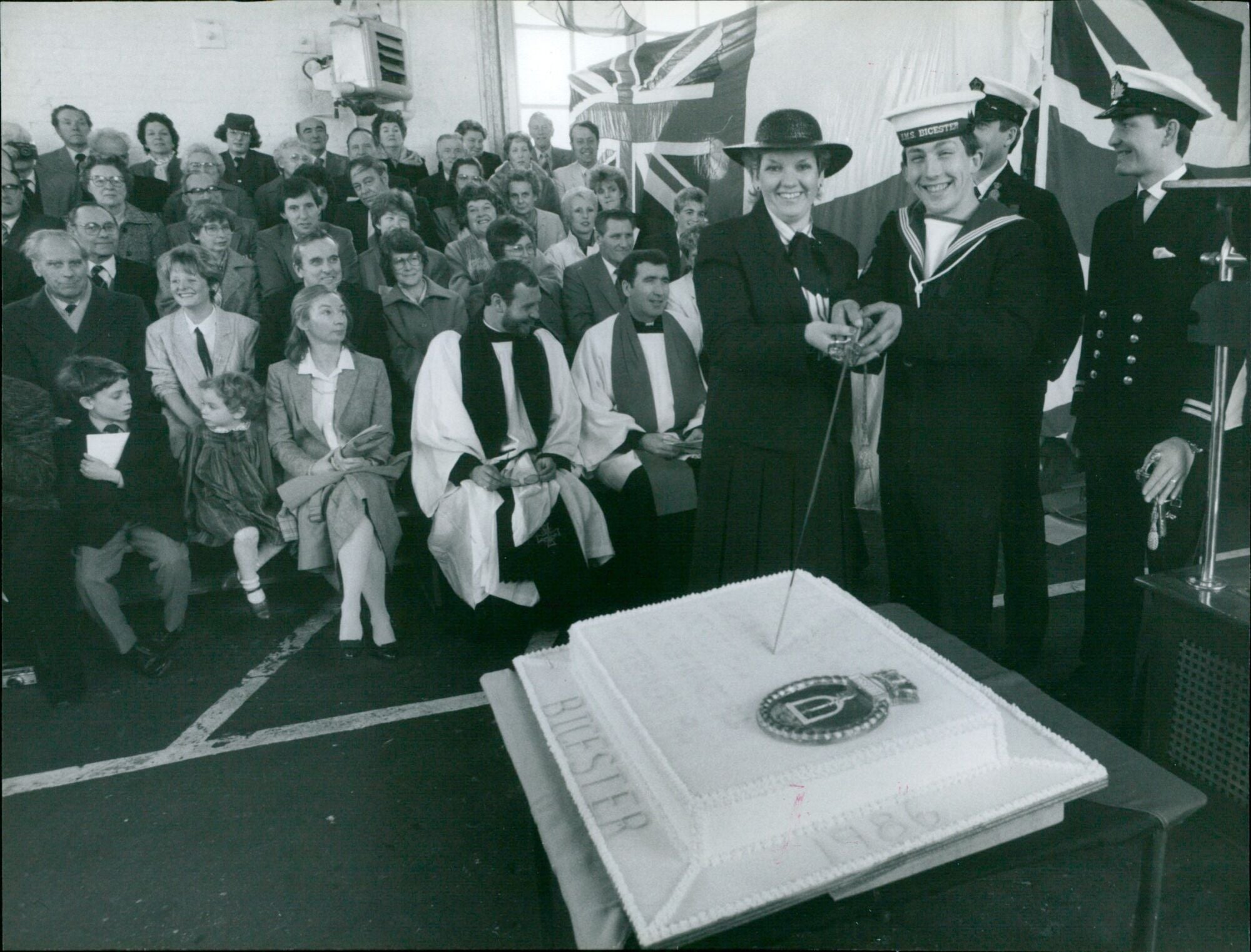 Mrs. Joan Kooner, wife of the commanding officer of HMS Bicester, and