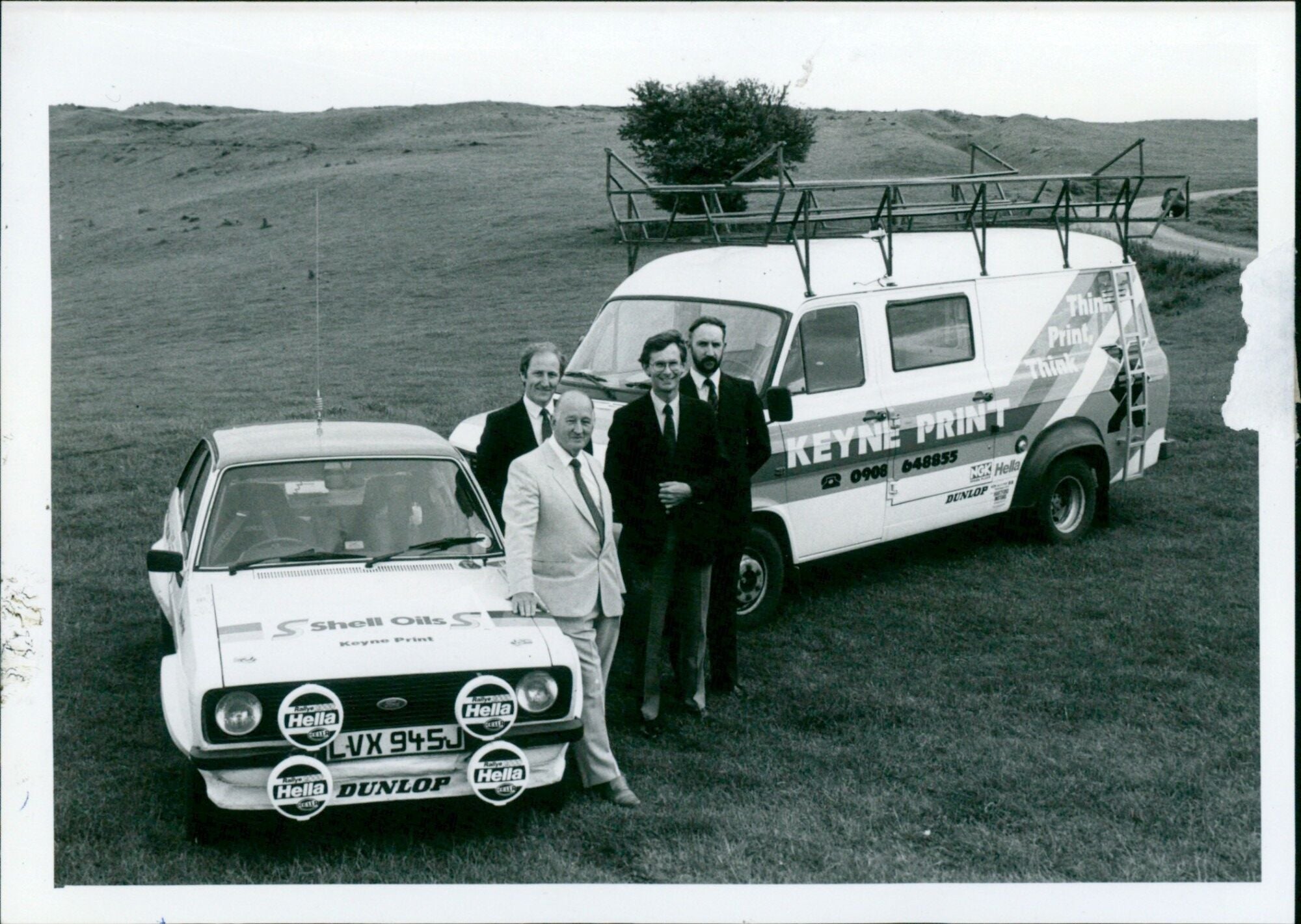 Rally ace Charles Eveson with co-driver Geoff East and sponsors Keyne