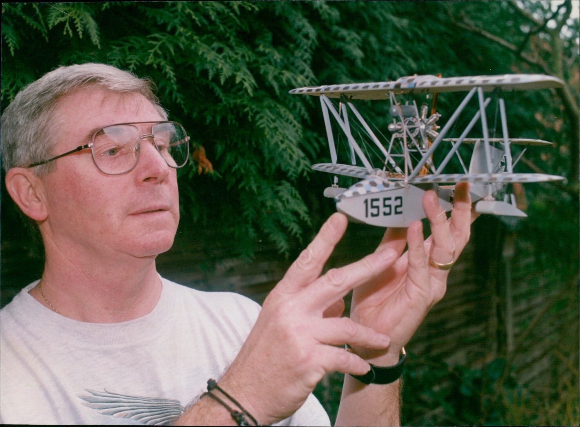 Tony Clements displays his award-winning model of a Austro-Hungarian s
