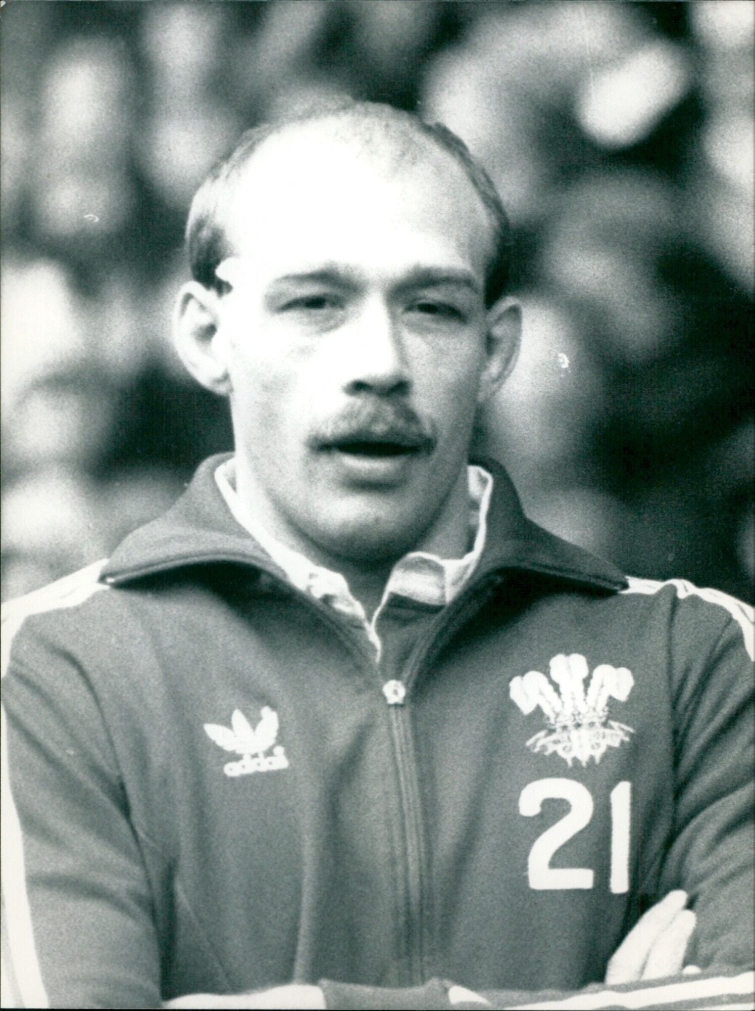 Welsh rugby player Ritchie Collins poses for a photo. - Vintage Photog