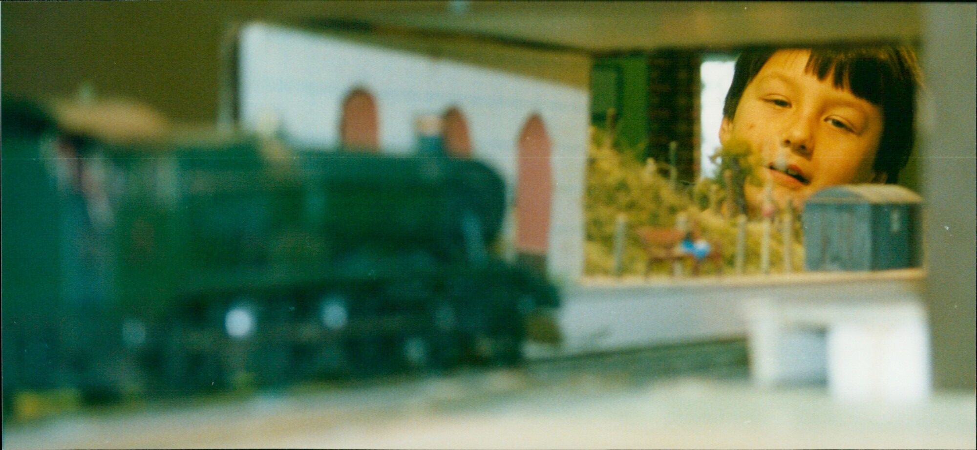 Seven-year-old Bryan Goulding peers through a railway tunnel at Exeter
