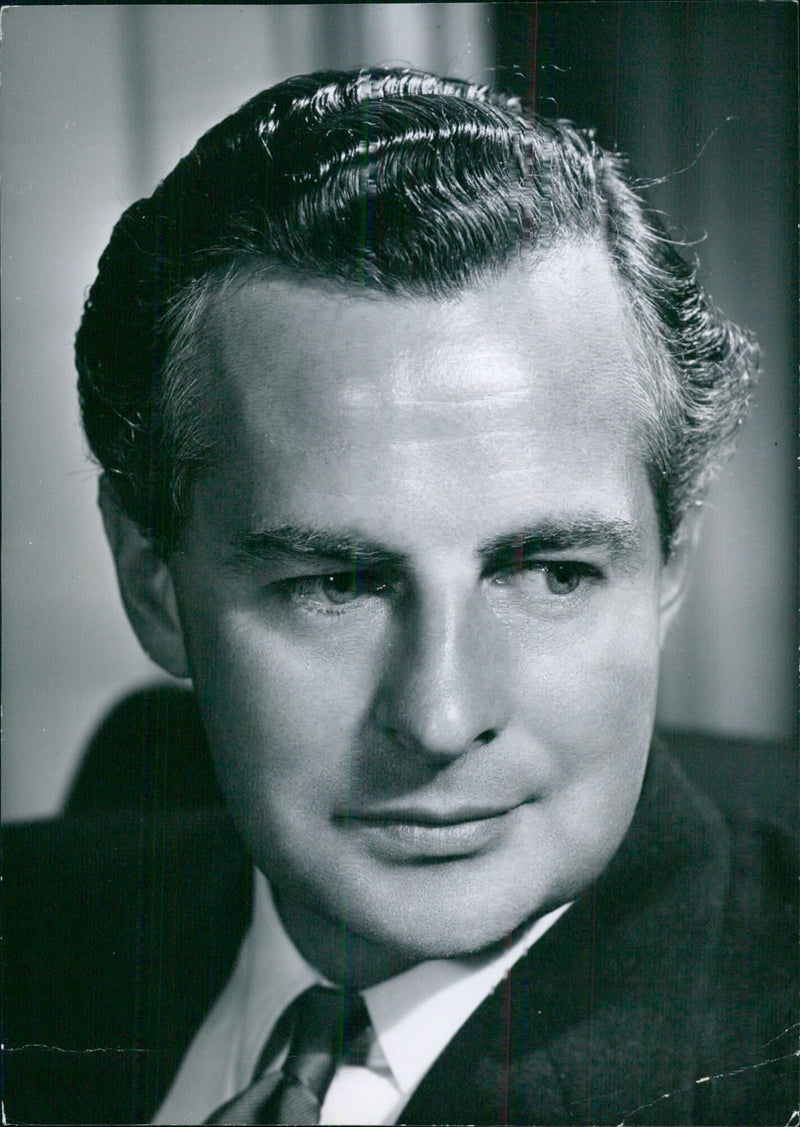 British film and television actor Derek Bond appears in a scene from t