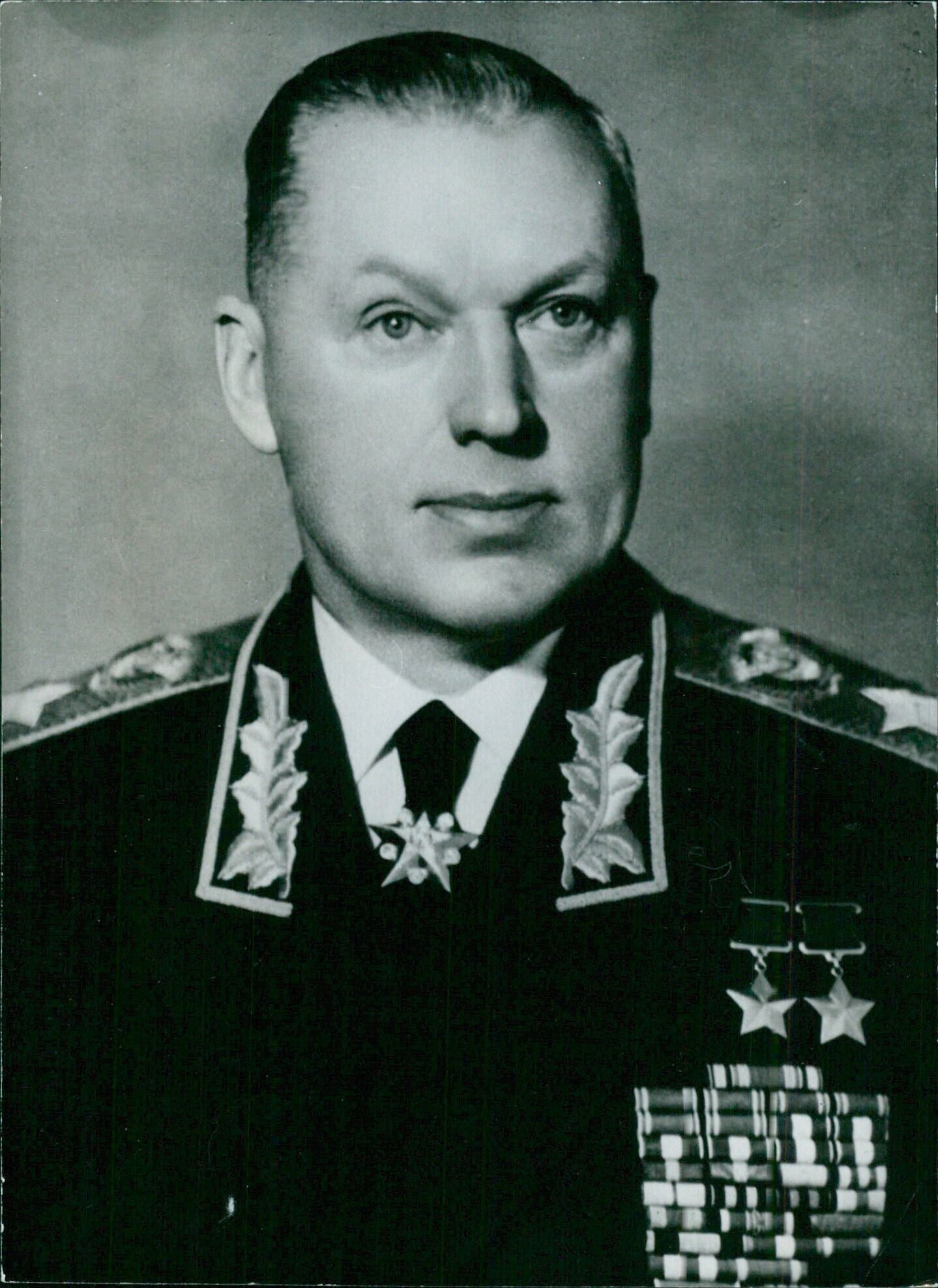 Marshal K. Rokossovsky, the Marshal of the Soviet Union, pictured at a