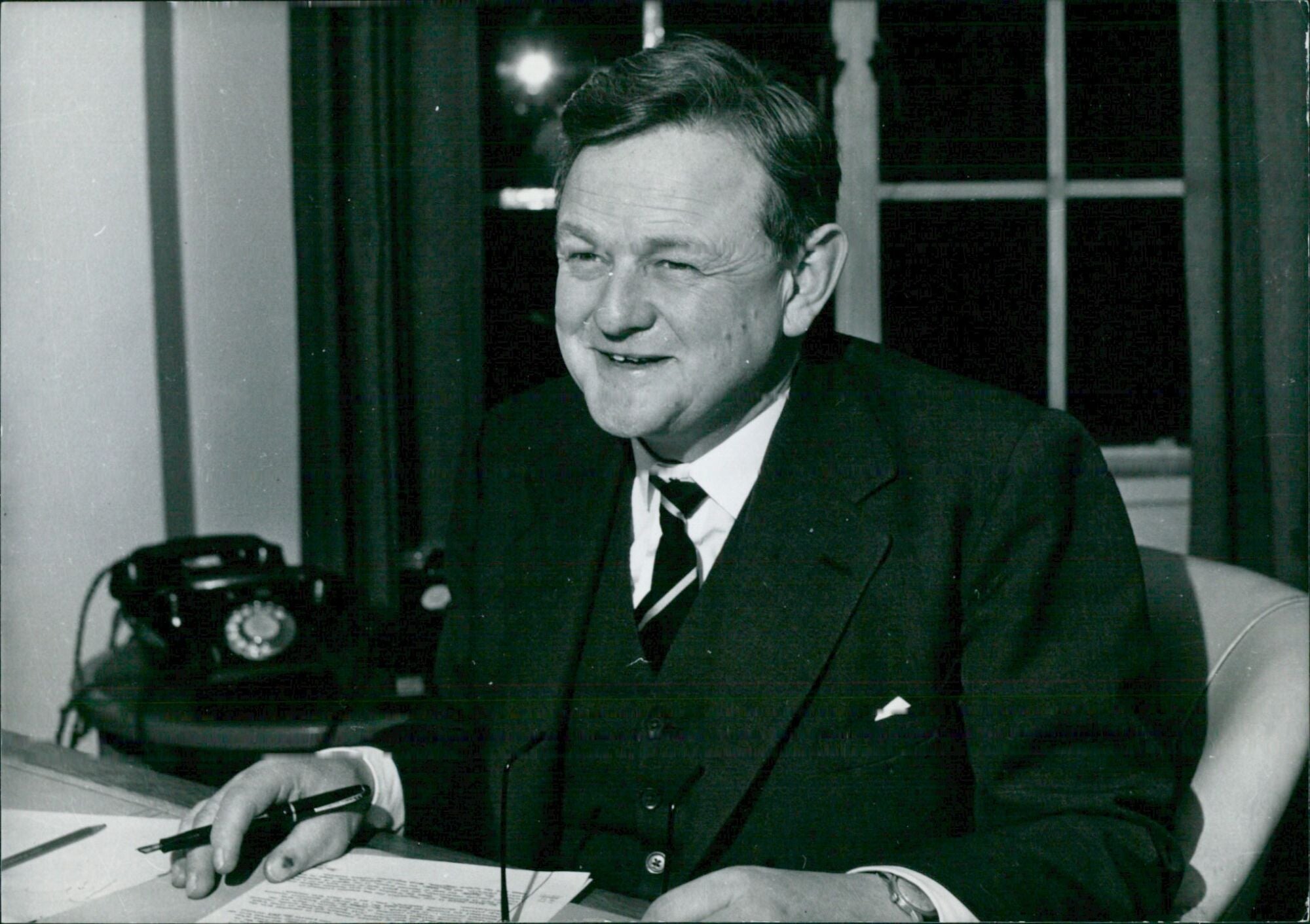 LORD HAILSHAM, Leader of the House of Lords, poses for a portrait stud