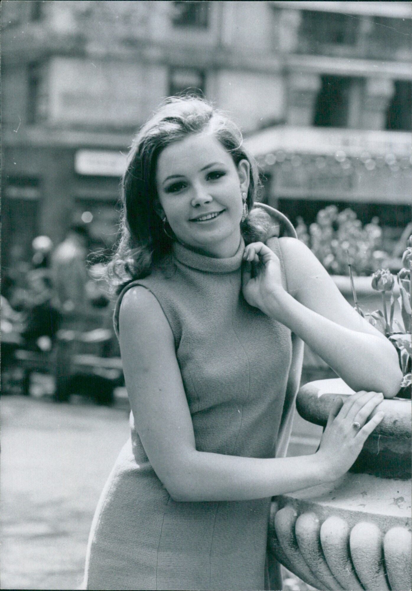 Pippa Steel, 18-year-old niece of actor John Mills, poses for a photo