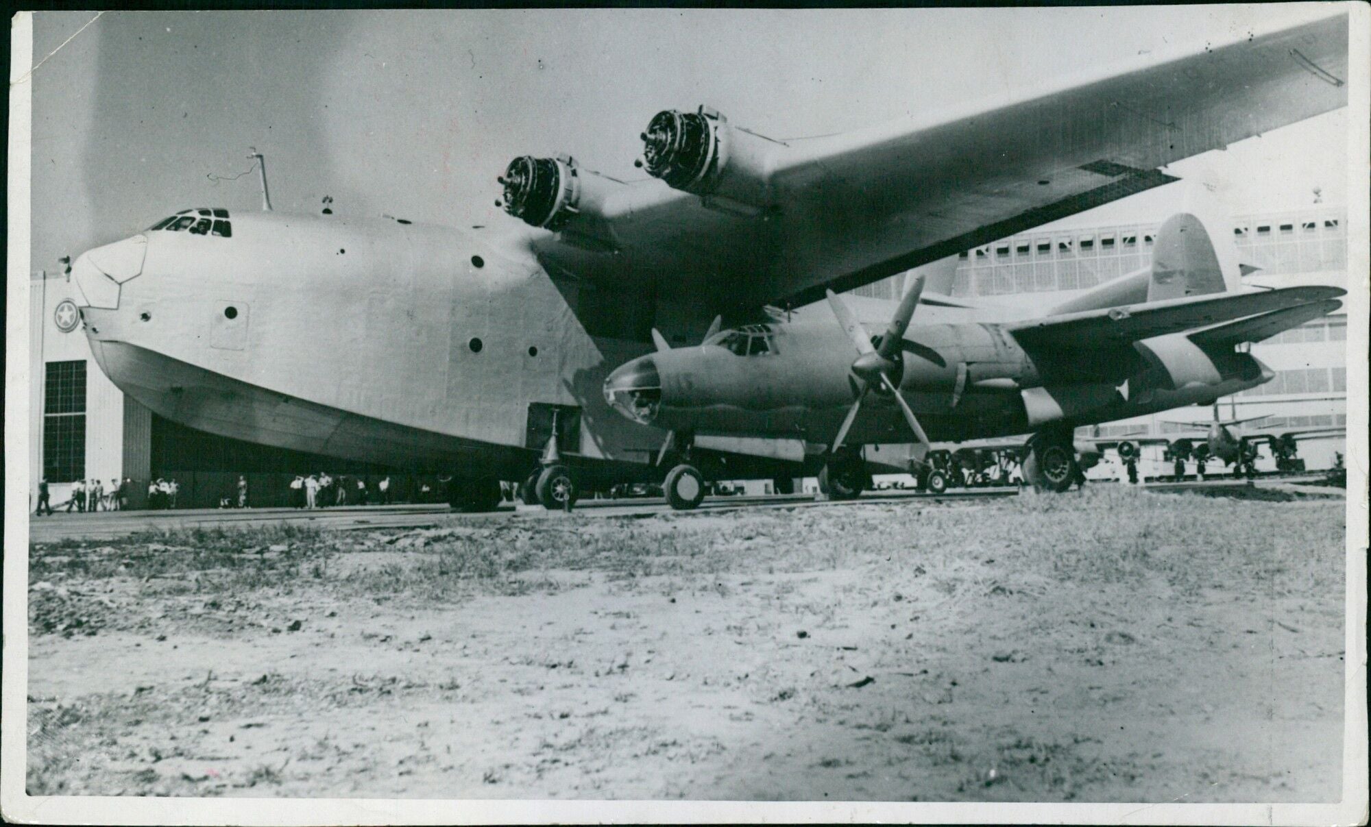 The Navy's "Air Battleship", the largest flying boat ever built, is ro