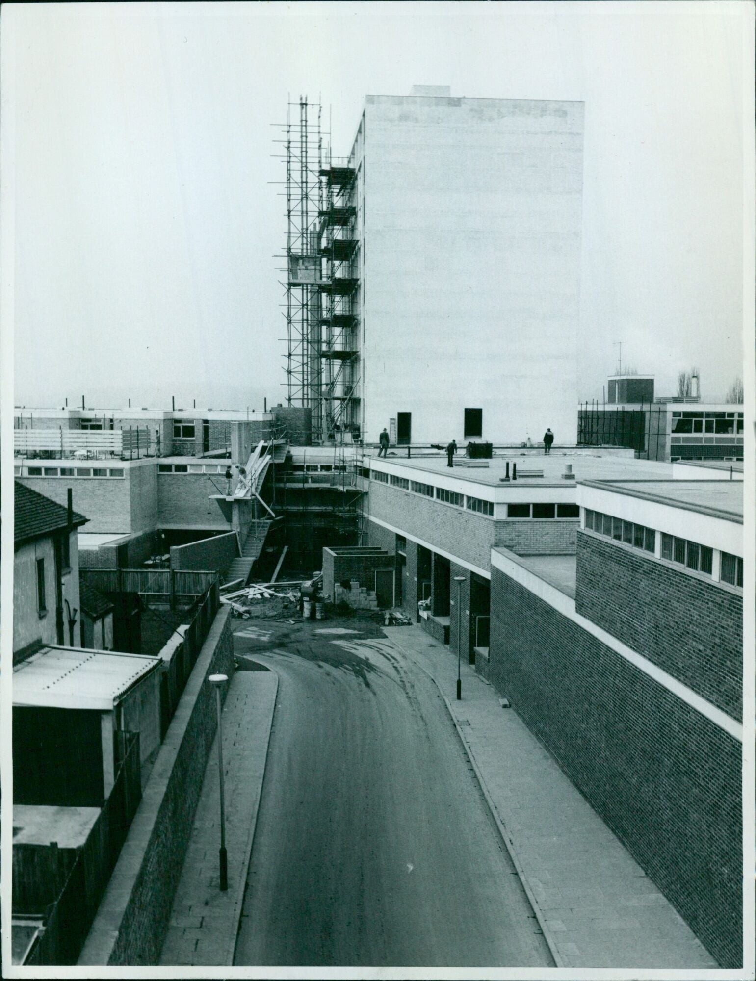 Construction is nearly finished on a block of offices and flats at the