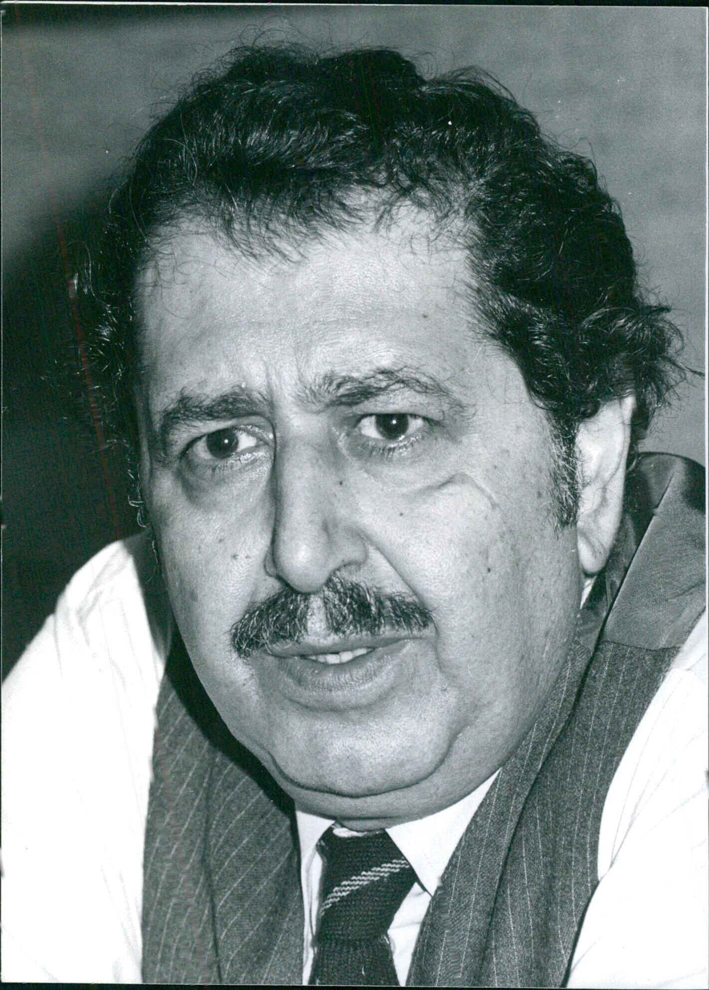 Palestinian political leader Khalid Al-Hasan is pictured in a meeting