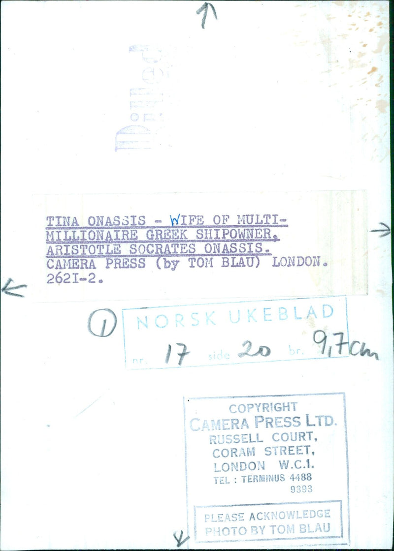 Tina Onassis, wife of multi-millionaire Greek shipowner Aristotle Socr