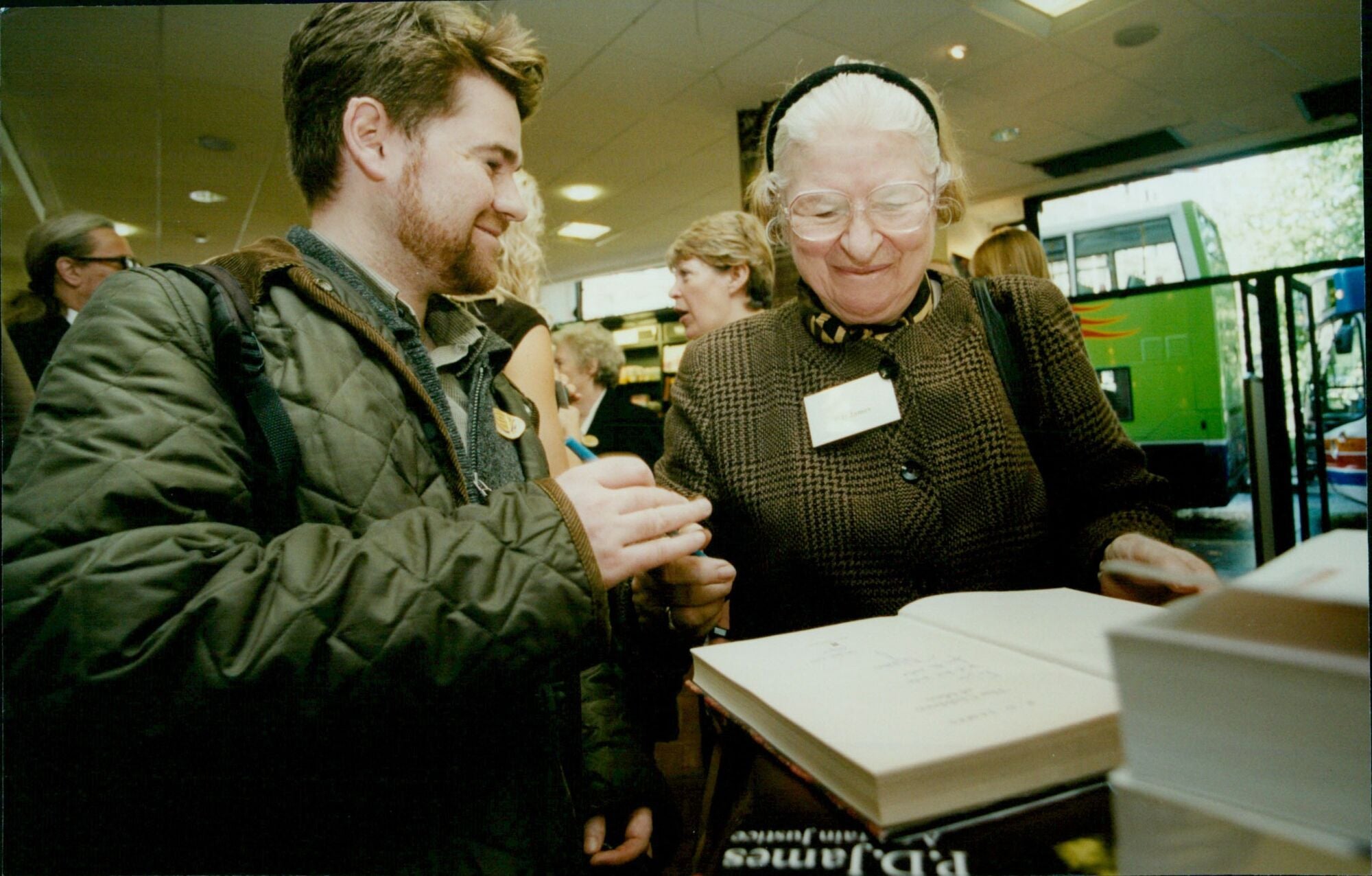 Authors PD James, Richard Dawkins, Margaret Yorke, Ann Granger, and Li