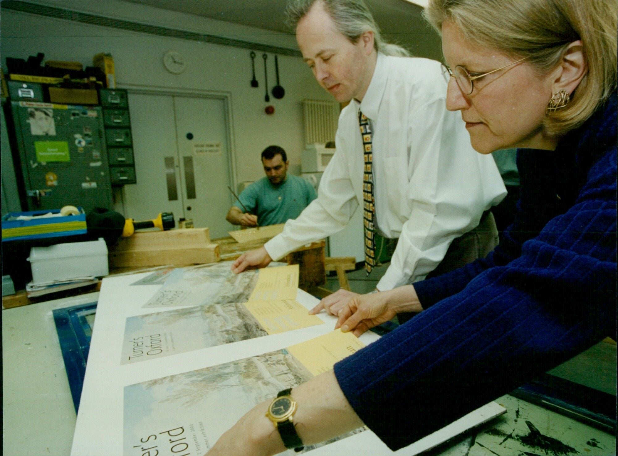 Katherine Booth, Clore Education Officer, discusses poster display wit