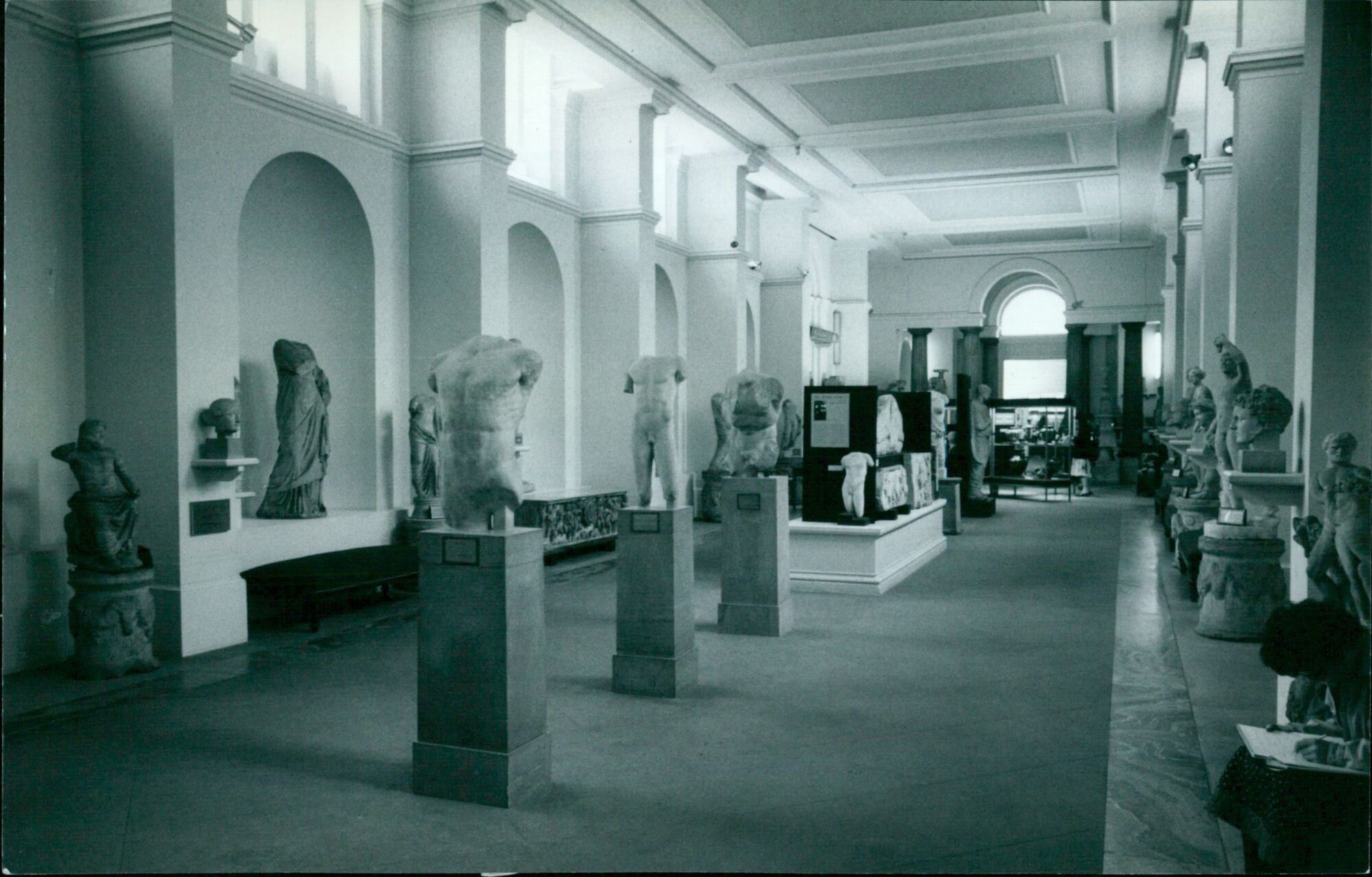 An ancient sculpture of a horse is on display at the Ashmolean Museum