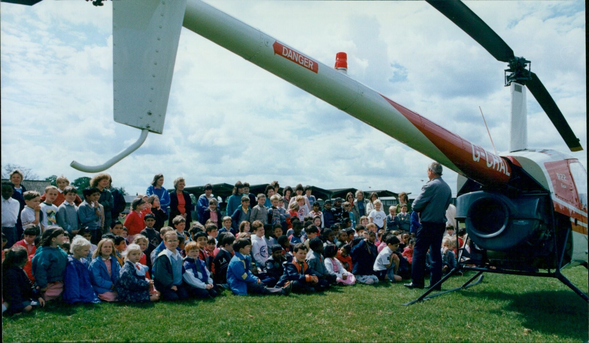 Southcote School students listen as Malcolm Morgan delivers a presenta