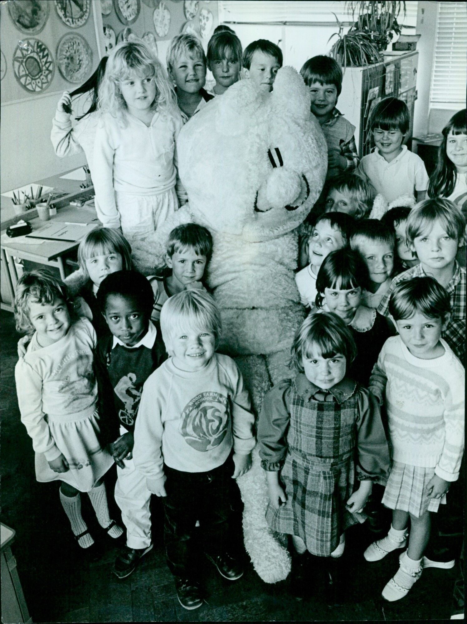 Henry's cat joins Class 7 during a lesson at Wood Farm First School.