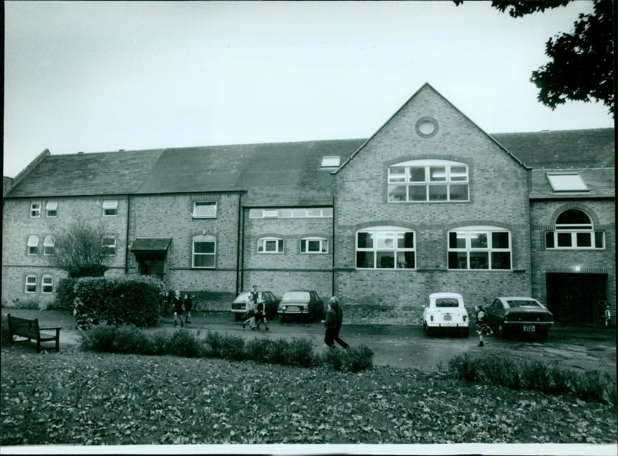 An aerial view of Old Hall, showing the changes made to the building o