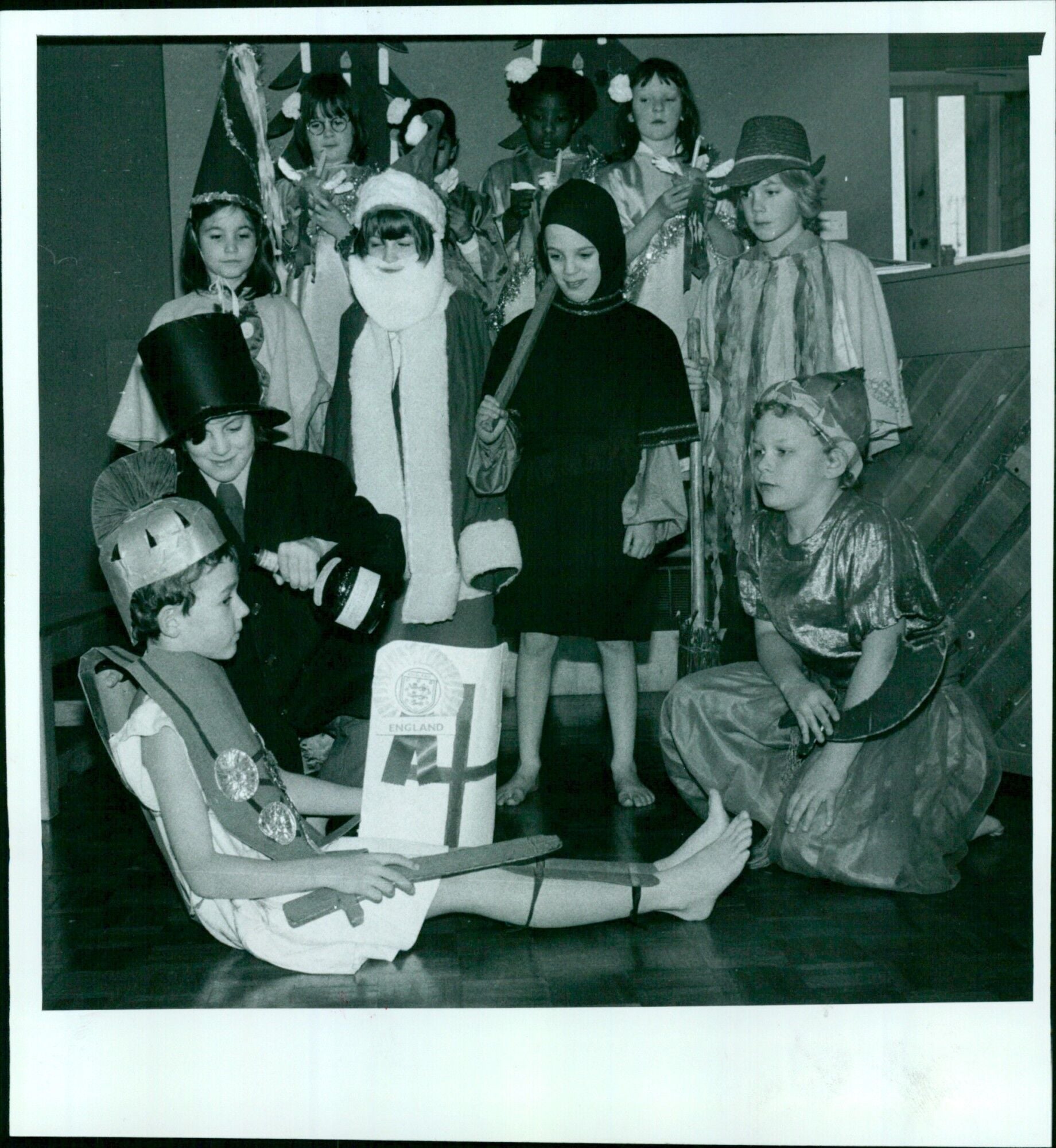 A scene from a school production of St. George and the Turkish Knight