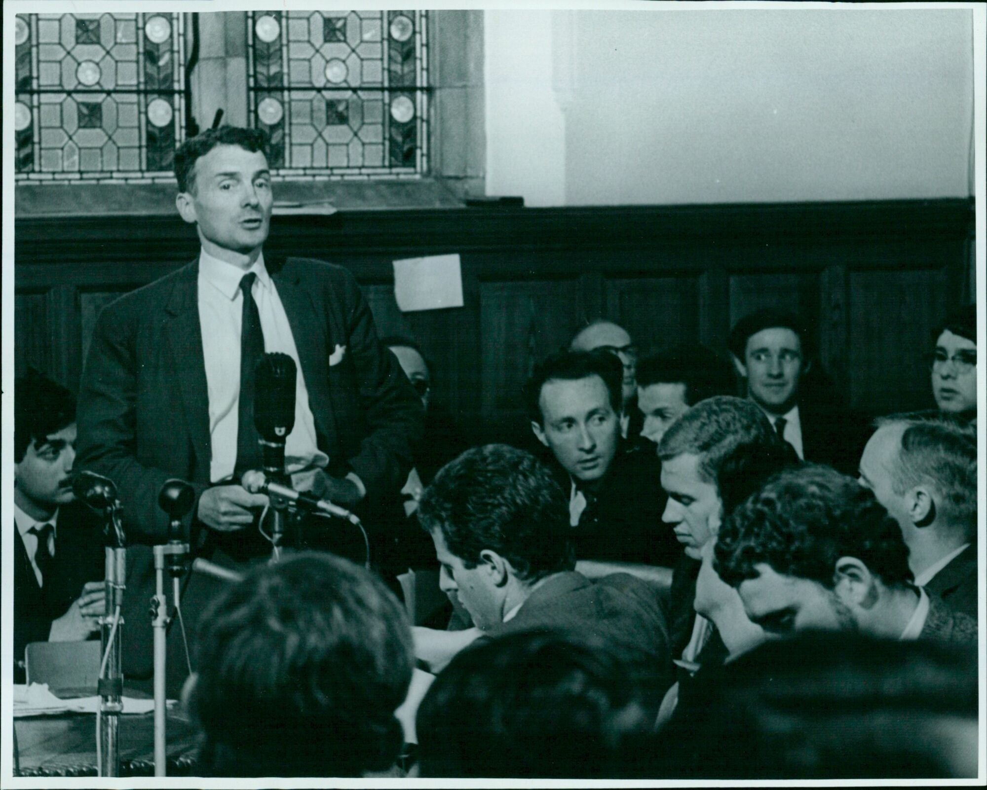 Prospective Labour candidate Mr. Evan Luard speaking at an Oxford deba