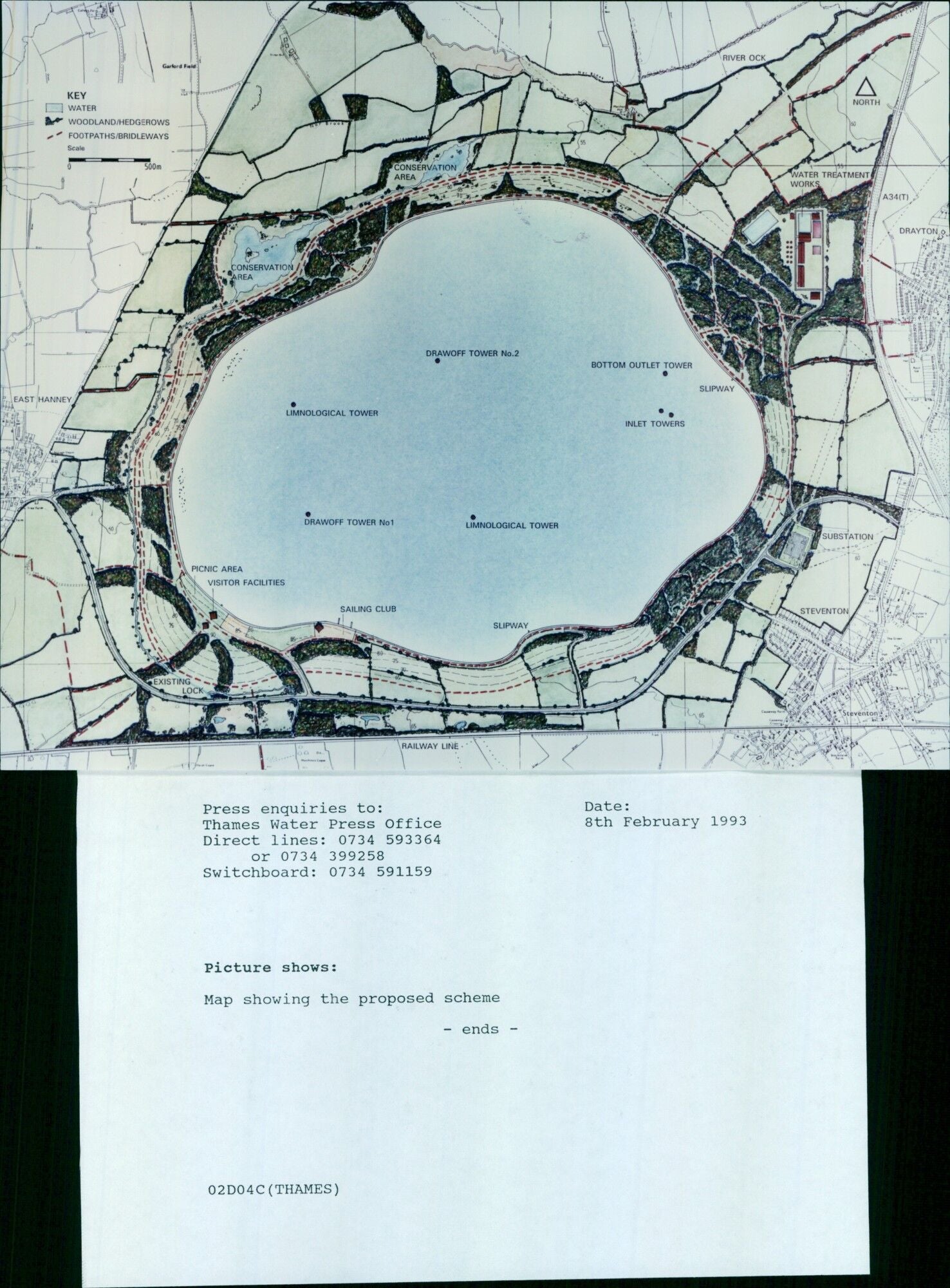 A map showing the proposed scheme of Thames Water's North Water Treatm