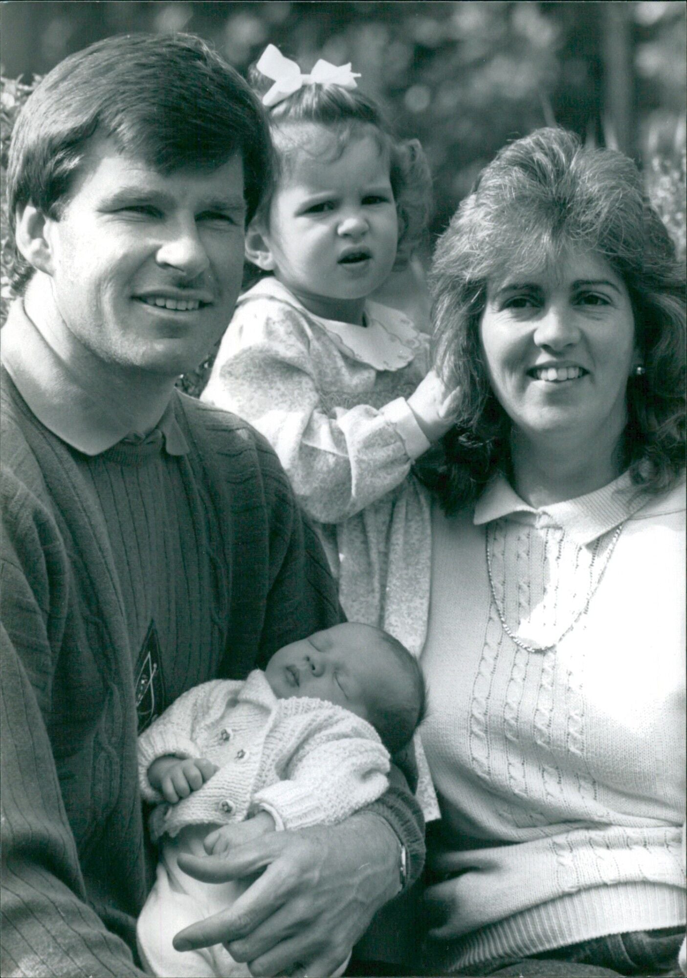 British golfer Nick Faldo and his family pose for a photo following hi