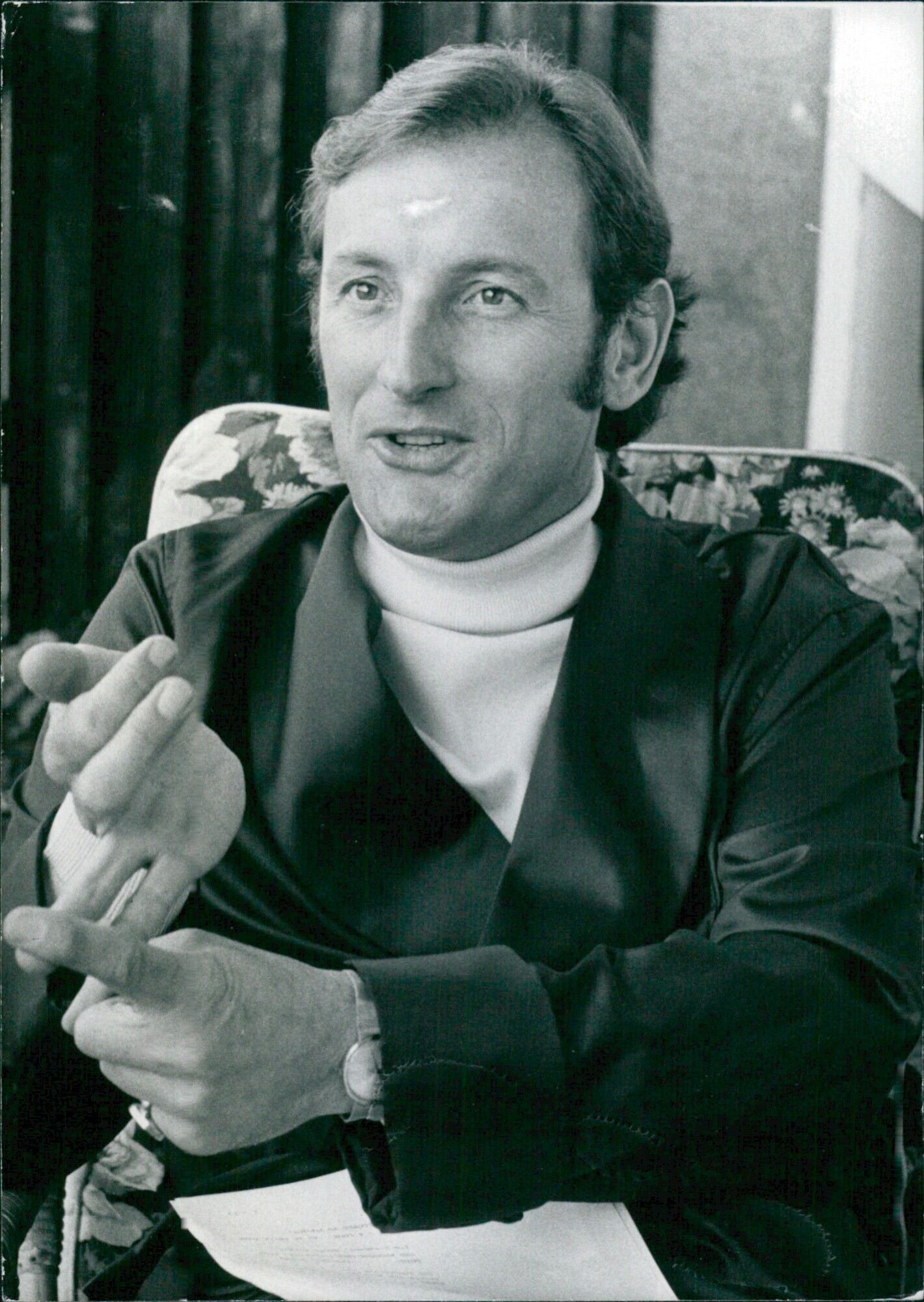 British actors Gerald Harper (left) and Jane Camera (right) pose for a