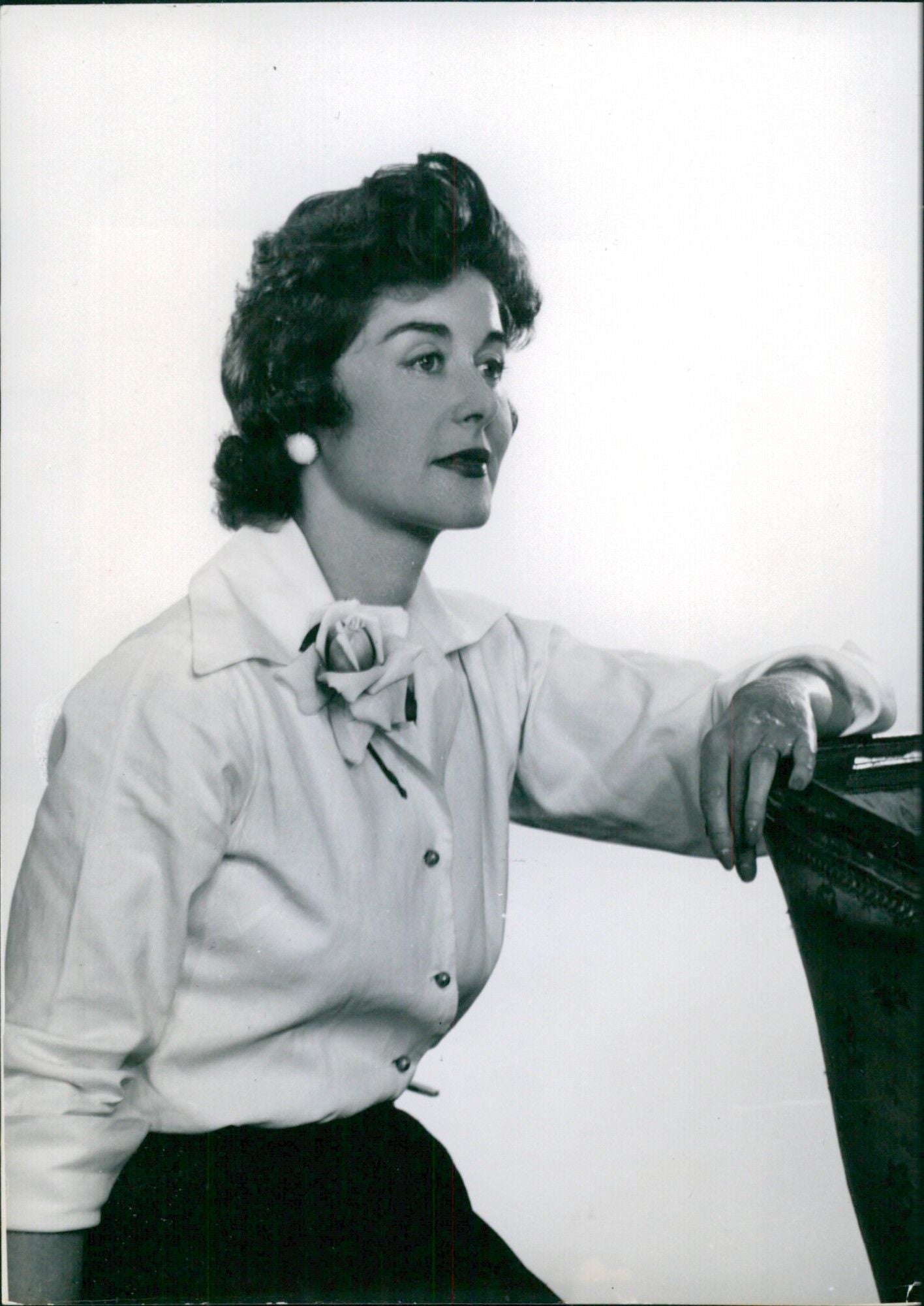 Lady George Scott, wife of Lord George Scott, poses for a portrait stu