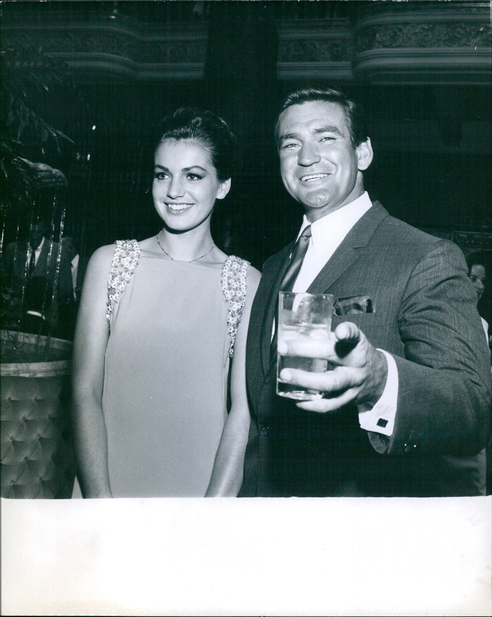 Italian actress Catherine Spaak and American actor Rod Taylor pose tog