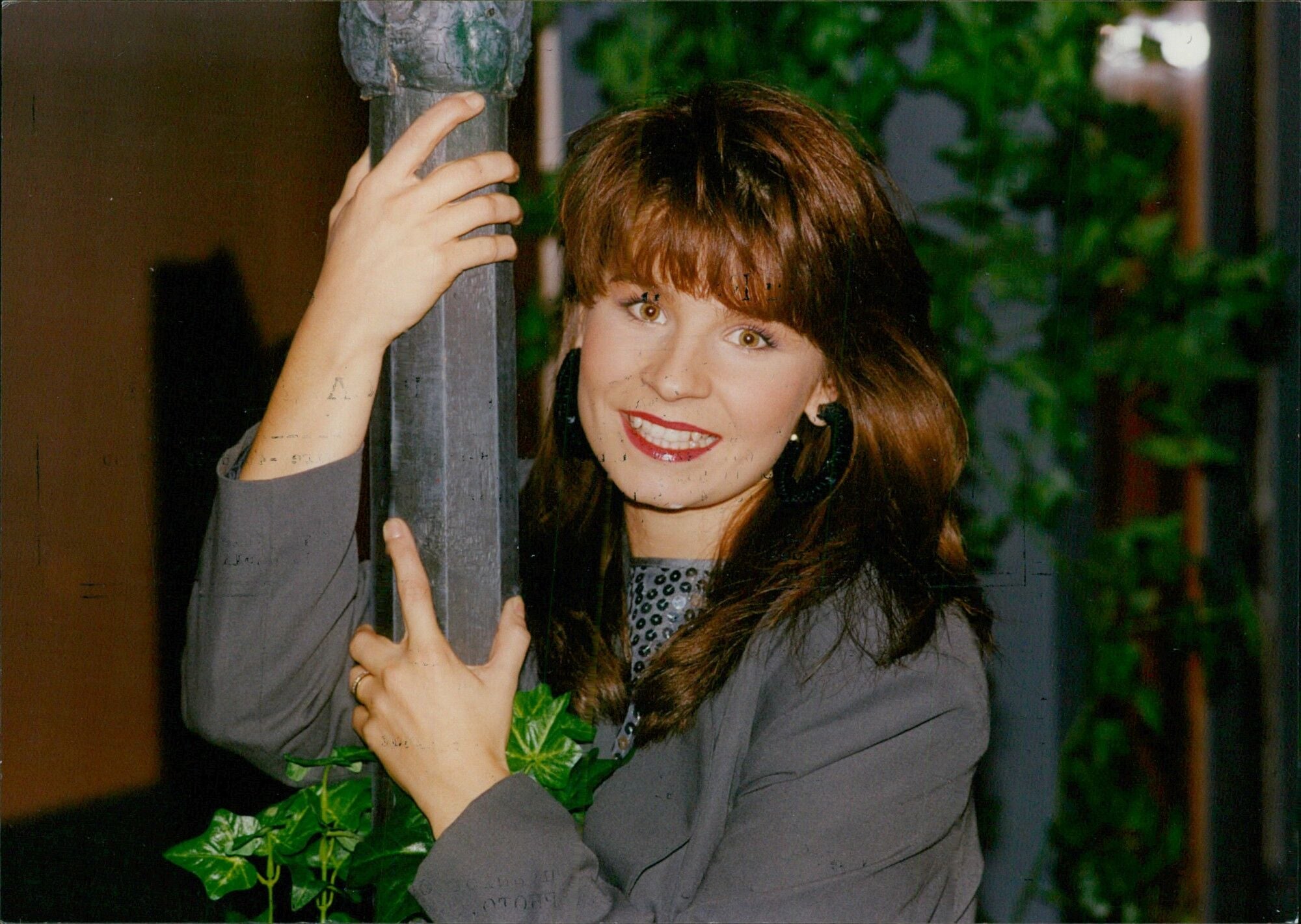 Carola Häggkvist Sörgaard, a Swedish singer, poses in a studio for a p