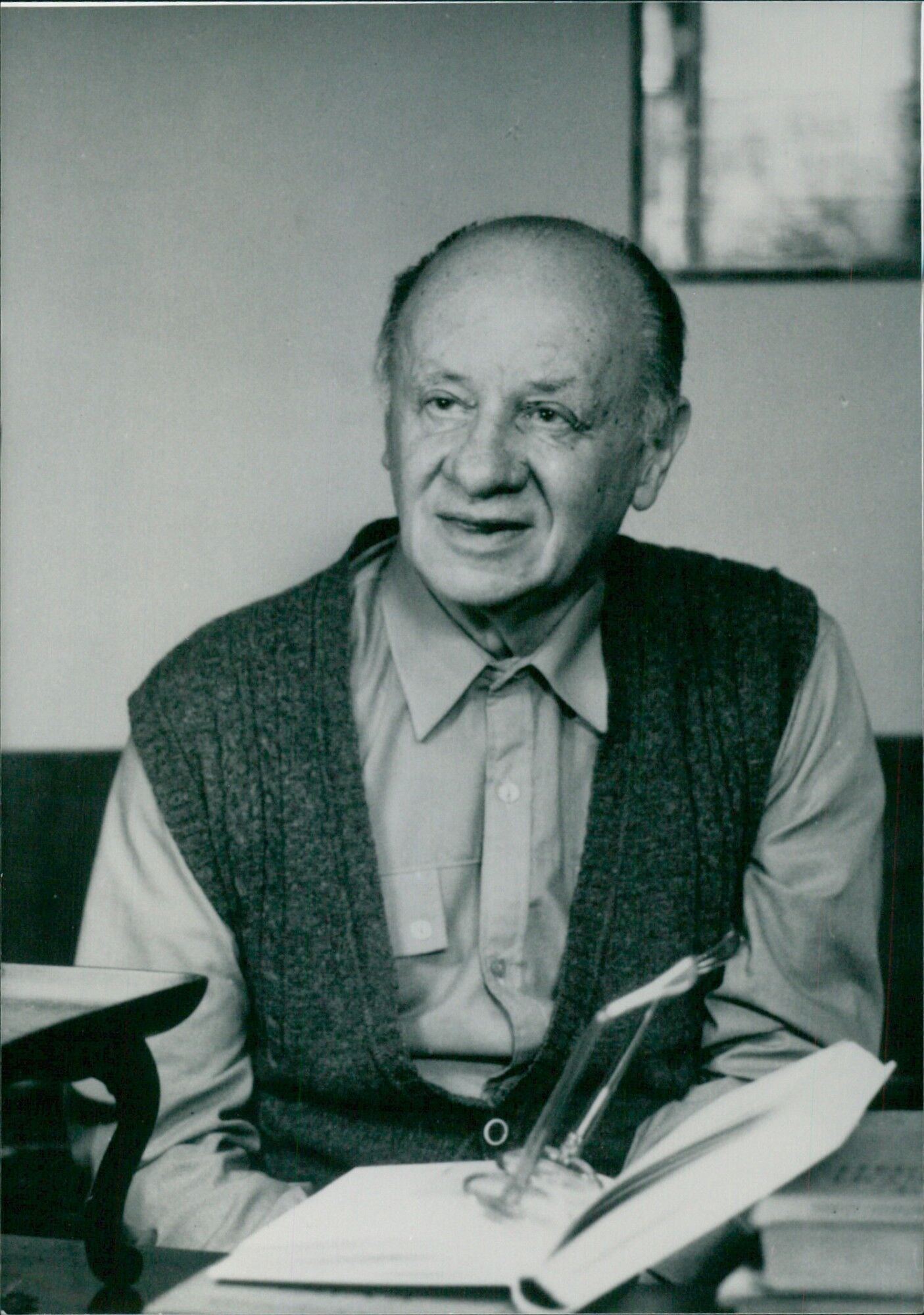 Soviet playwright Victor Rozov poses for a photograph after the acclai