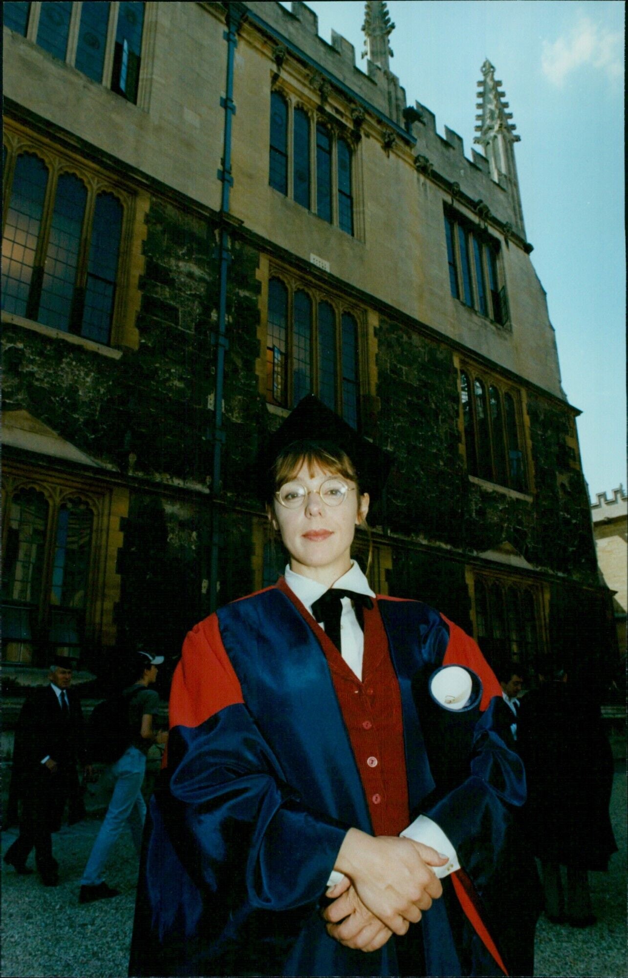 Actress Annabel Apsion and local film extras Gill Hallett and Adrian J