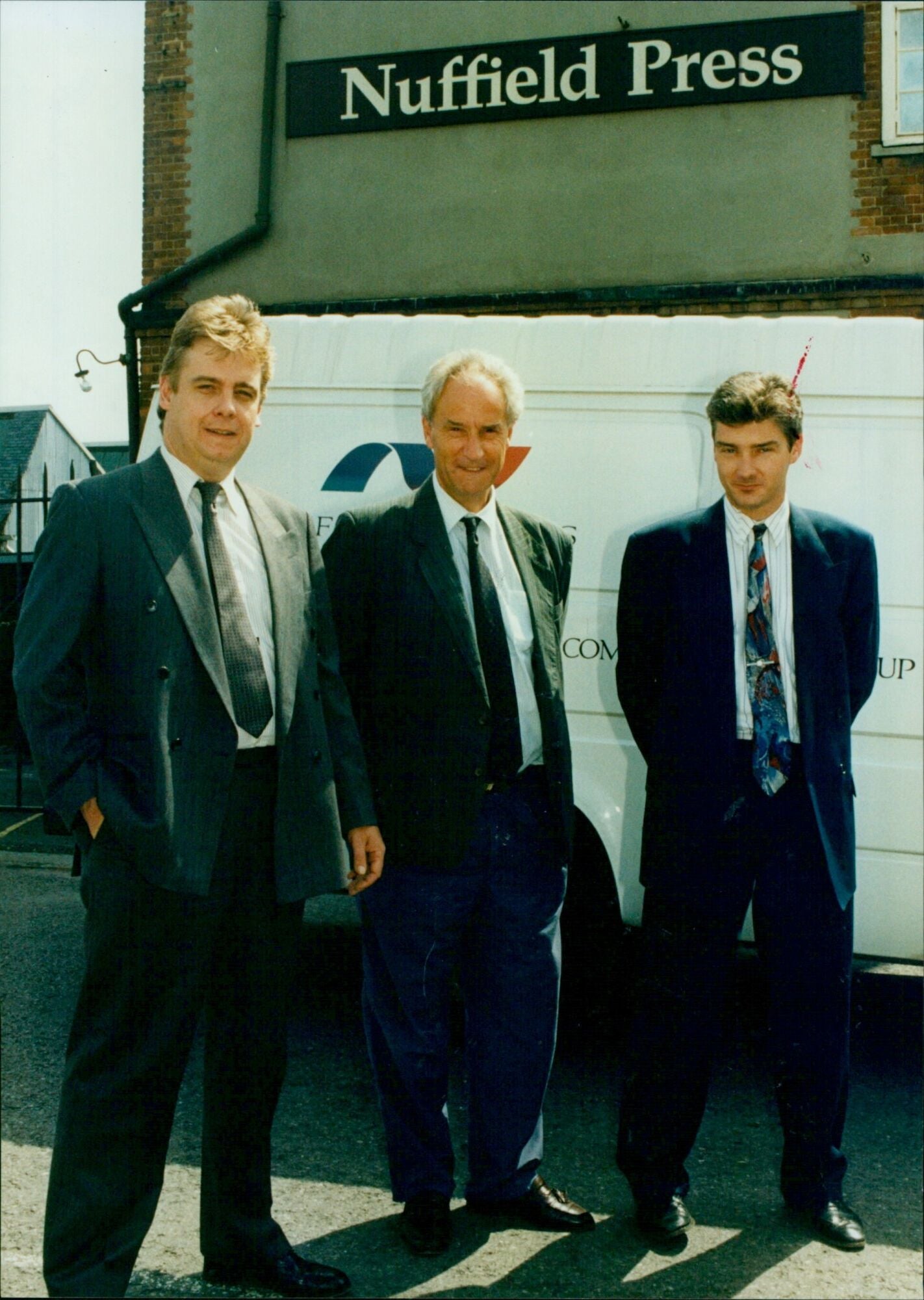 From left, Richard Holmes, Tony Britton, and Andrew Turner of Nuffield