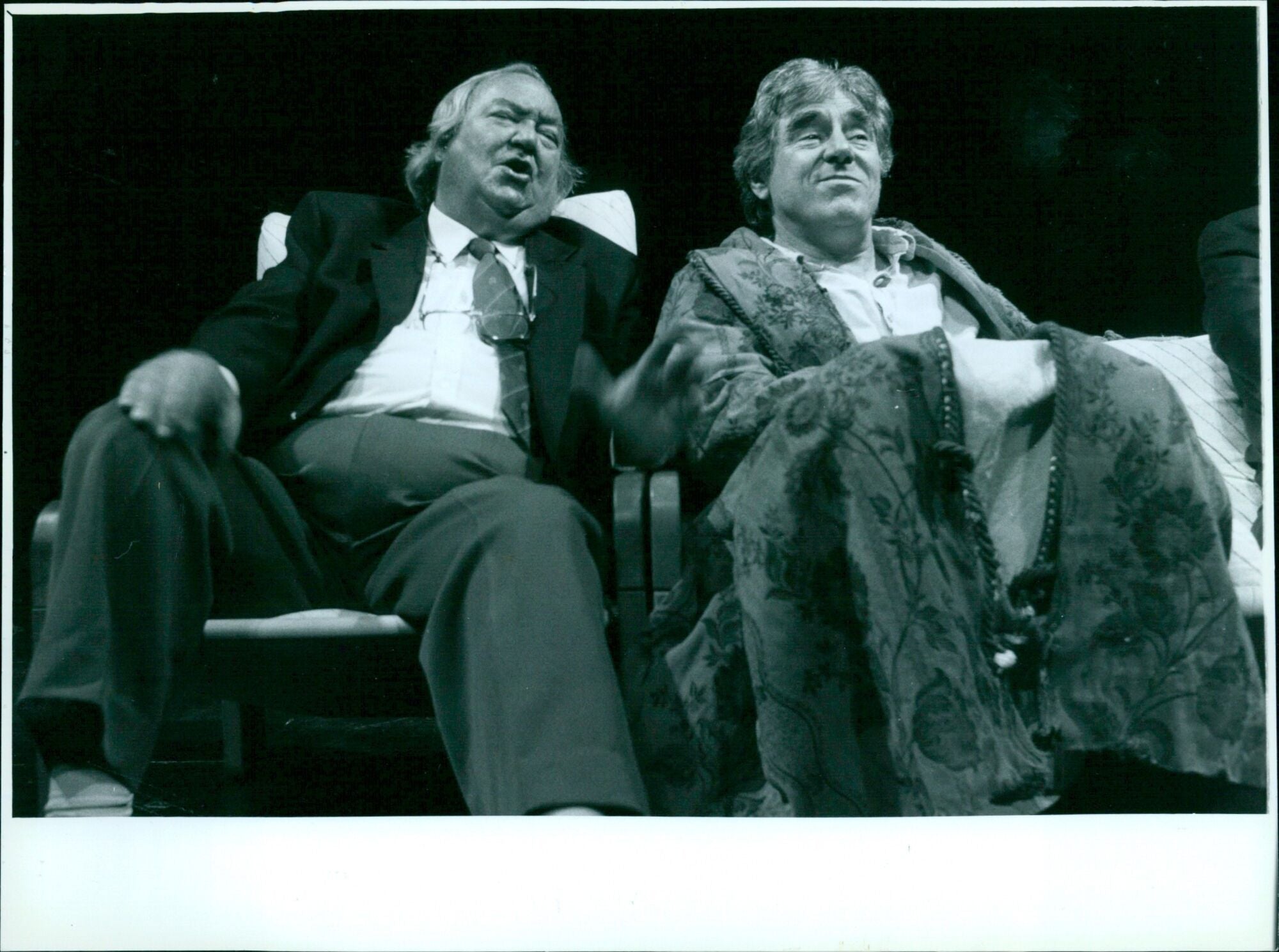 Actors John Stratton and Anthony Newley at a photocall for the musical