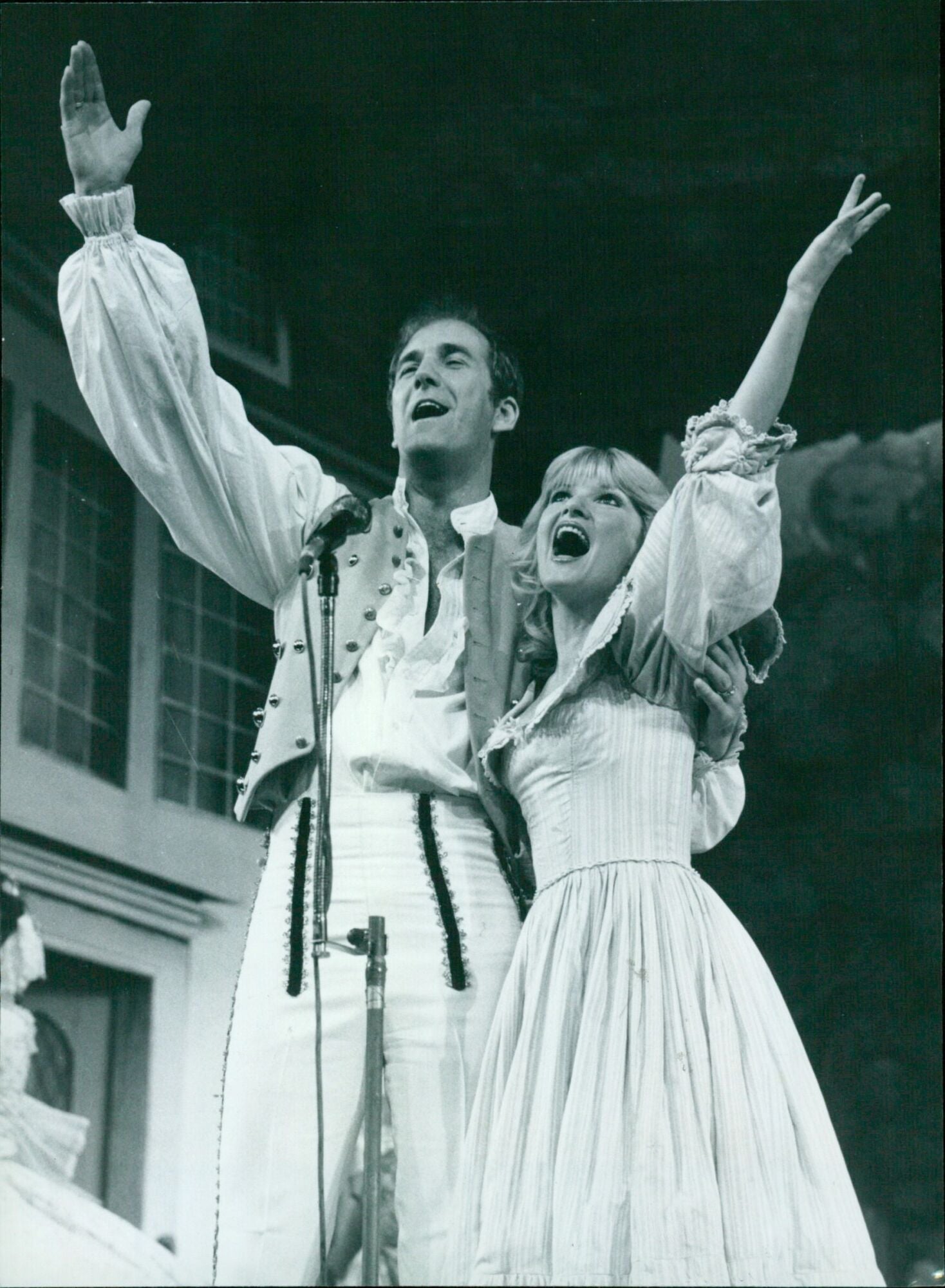 Actors Russ Abbot and Patsy Ann Scott in a scene from the pantomime, C