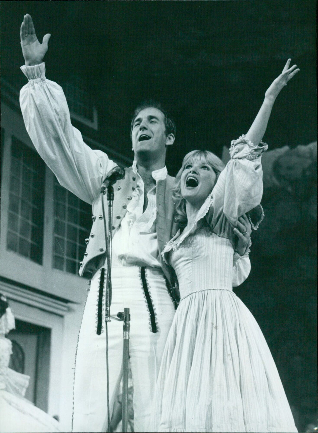 Actors Russ Abbot and Patsy Ann Scott in a scene from the pantomime, C