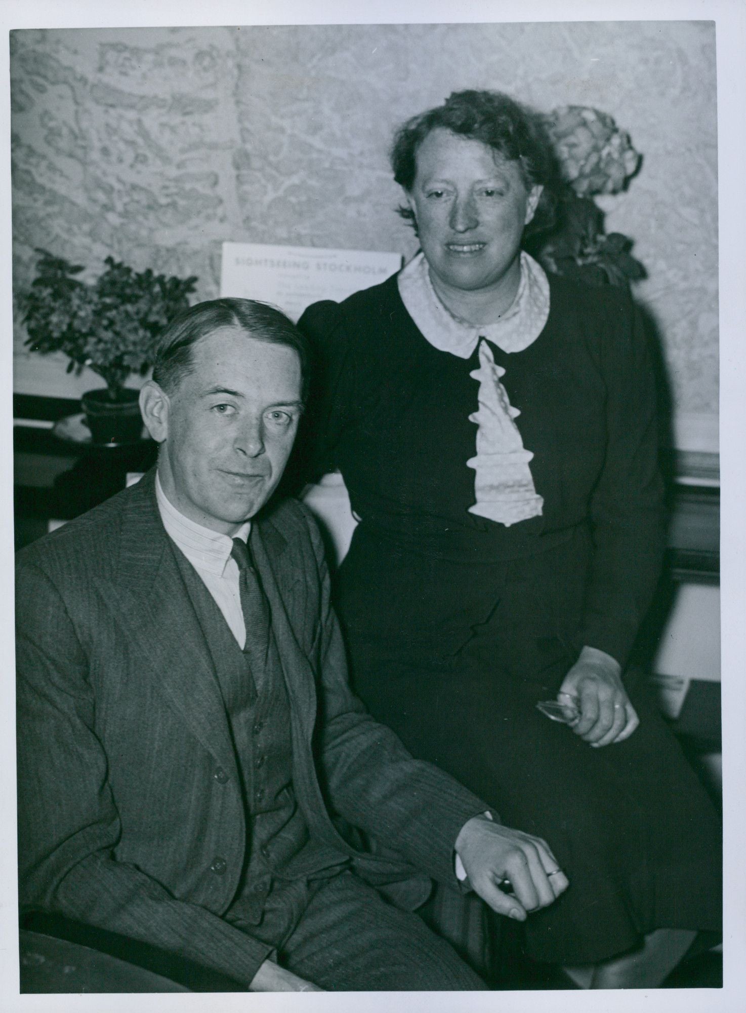 English economists Professor JR Hicks from Manchester and his wife Mrs