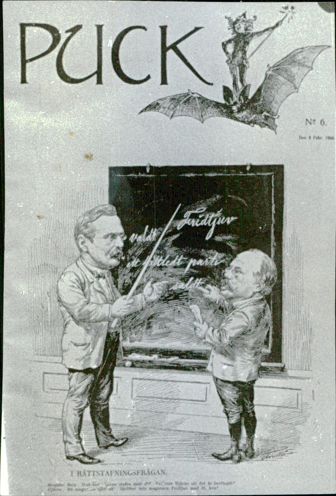 The cover of the comic paper Puck, February 8, 1906. - Vintage Photogr