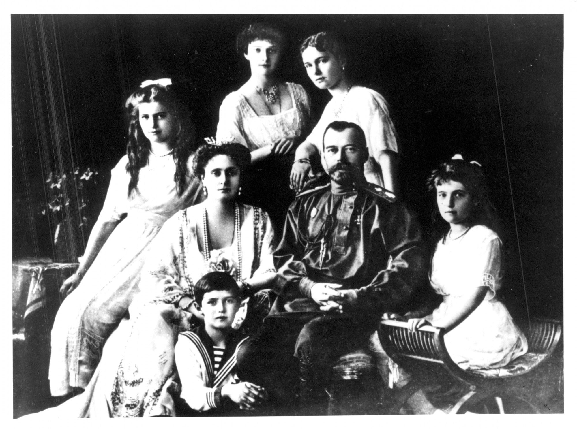 Family Photo of Tsar Nicholas II, his wife and children. - Vintage Pho