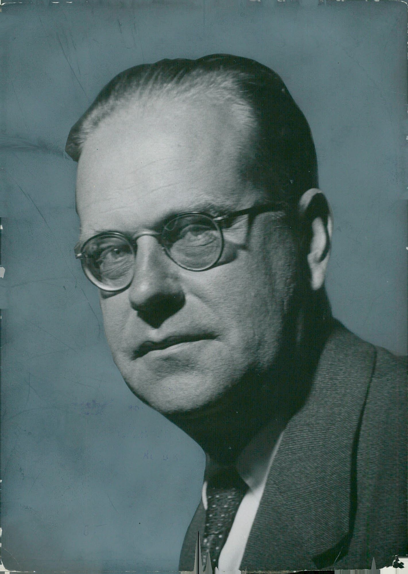 Portrait of Sweden's Prime Minister Tage Erlander taken in an unknown
