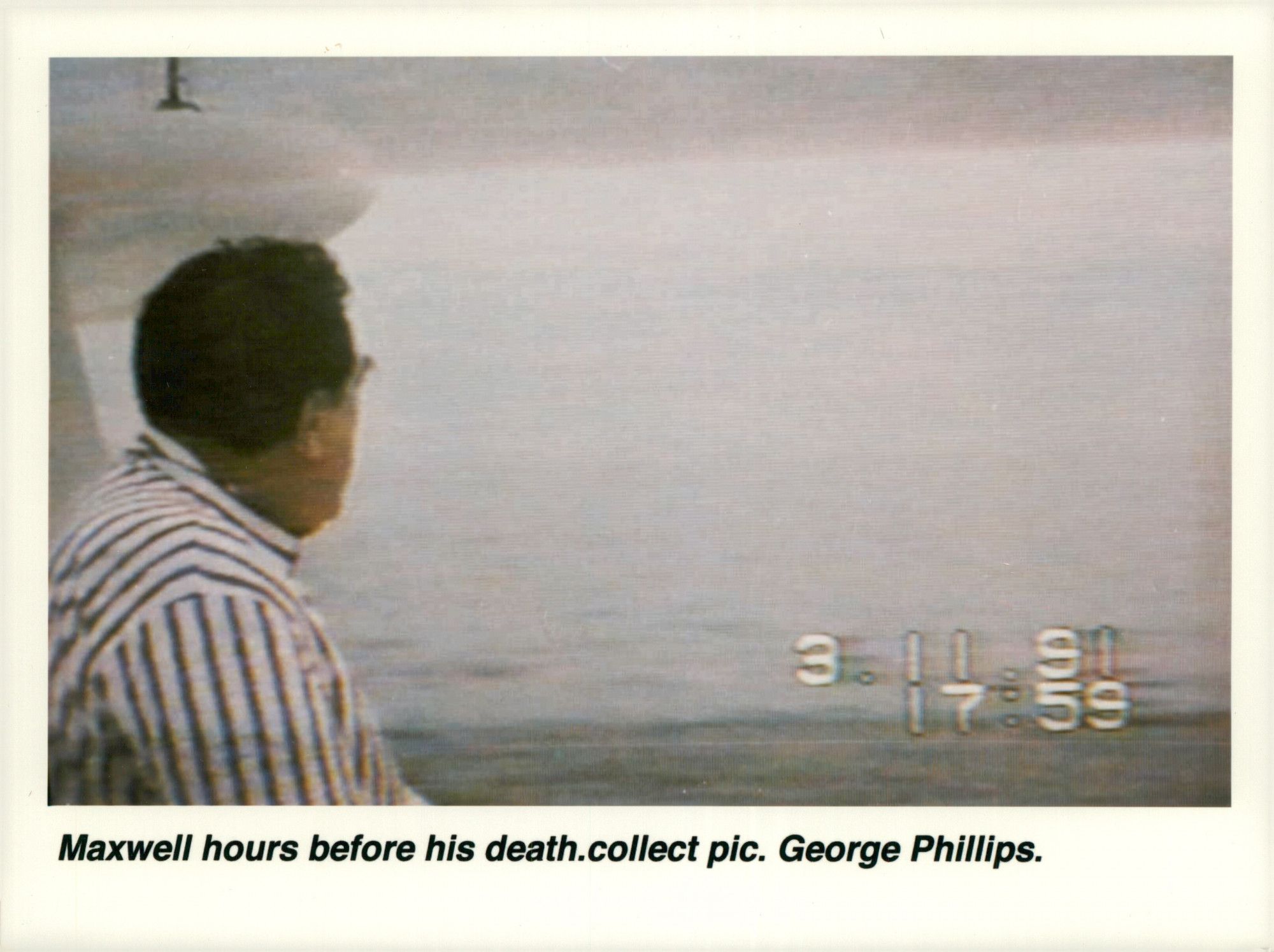 Portrait image of Robert Maxwell taken aboard his yacht Lady Ghislaine