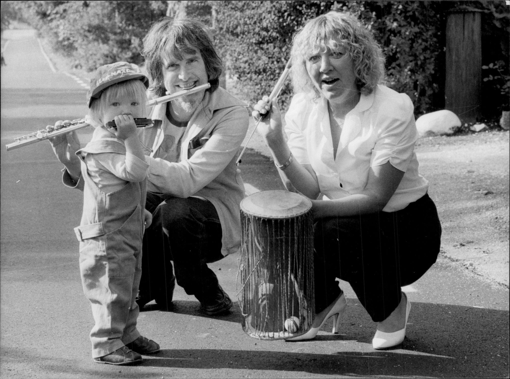 Monica and Carl-Axel Dominique together with their son - Vintage Photo