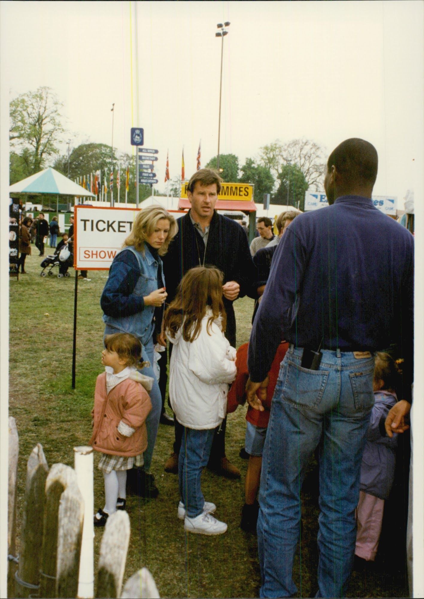 Golf player Nick Faldo with girlfriend Brenna Cepelak and her daughter