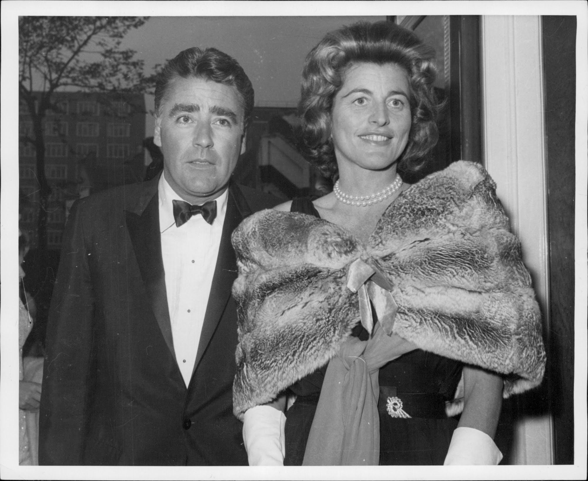 Portrait image of actor Peter Lawford and his wife. - Vintage Photogra