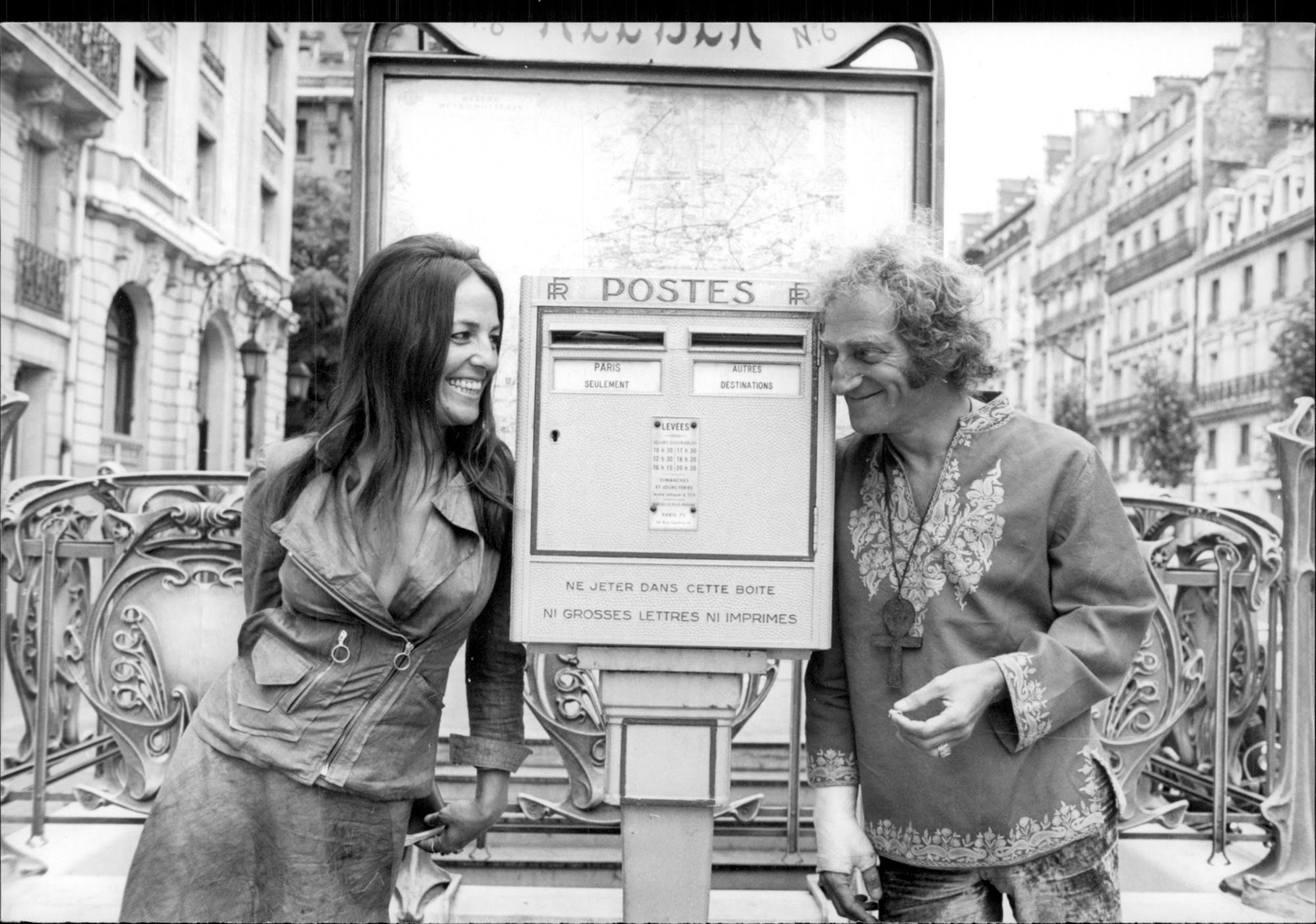 Marty Feldman and his wife Loretta Sullivan during a visit to France.