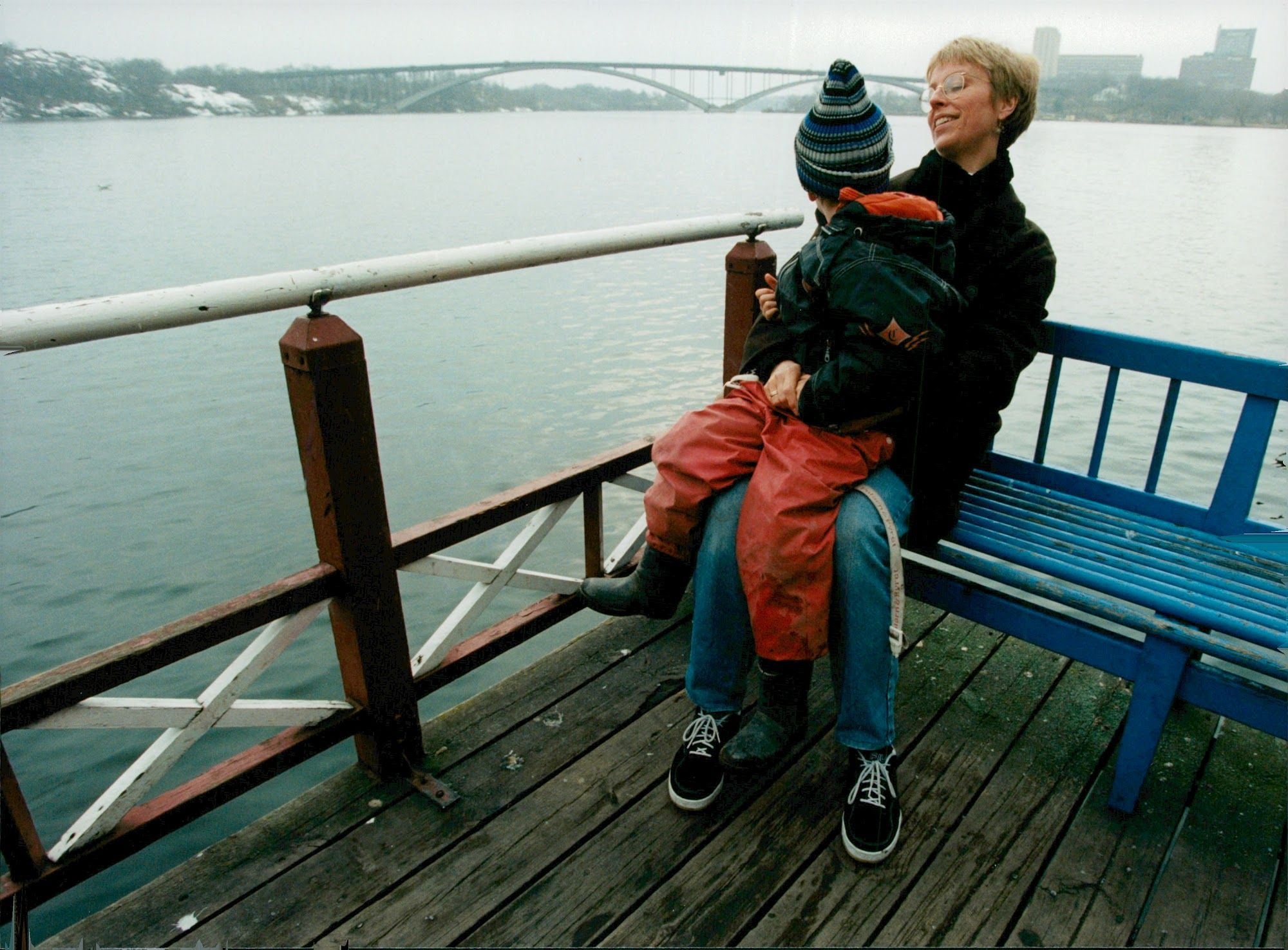 Opera singer Anne Sofie von Otter with his son - Vintage Photograph
