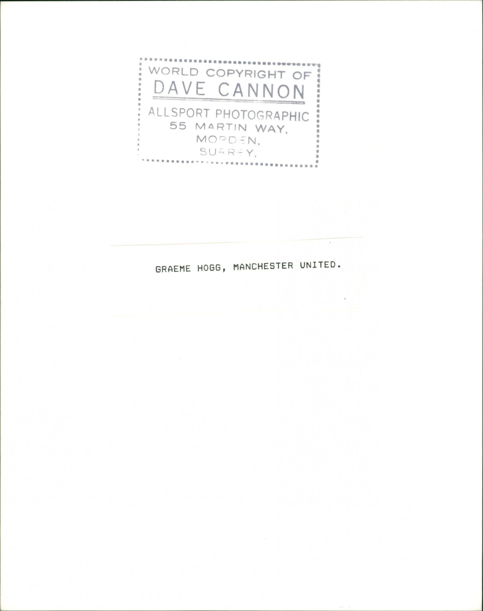 Graeme Hogg - Vintage Photograph